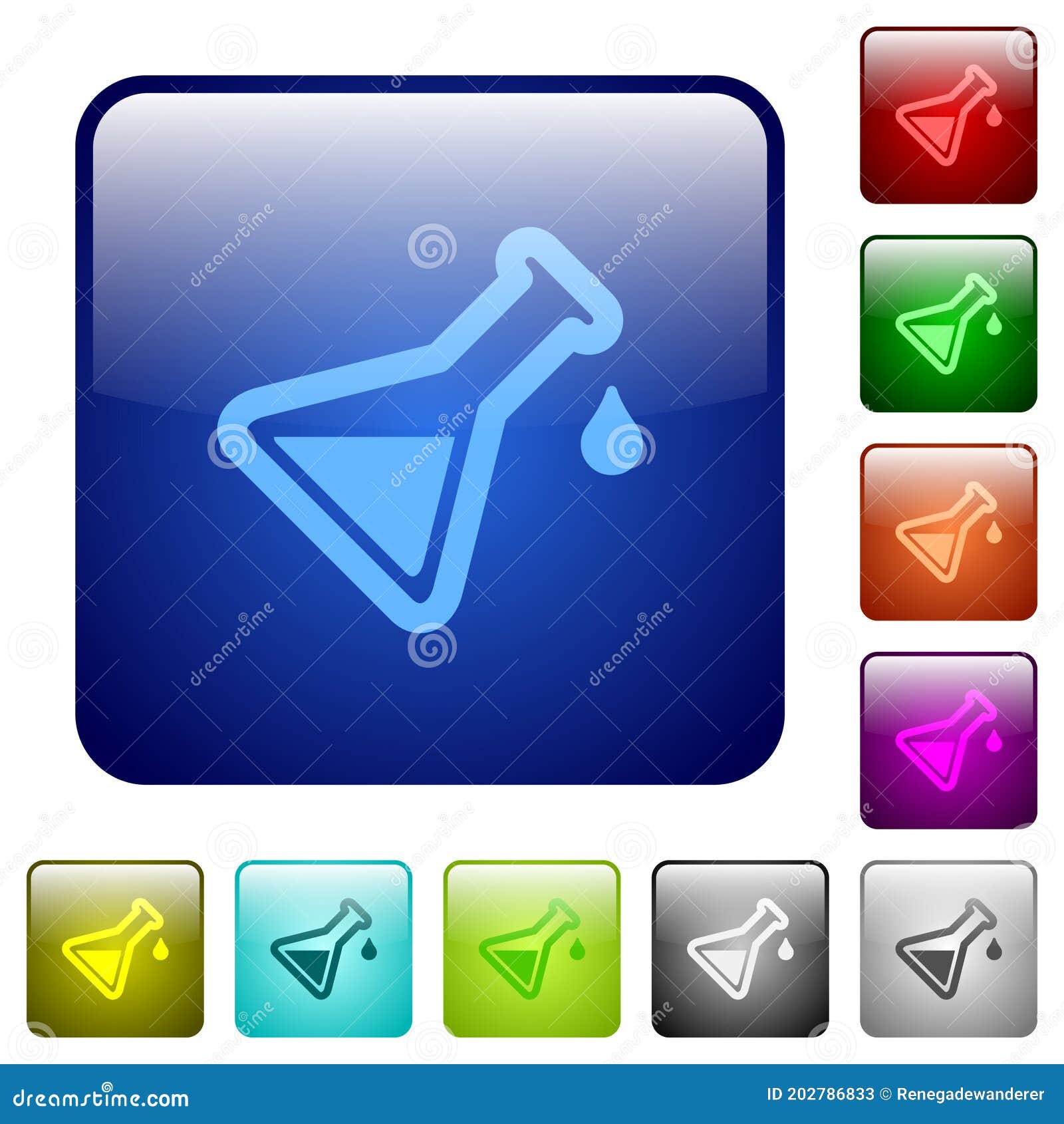 Experiment Color Square Buttons Stock Vector - Illustration of glossy ...