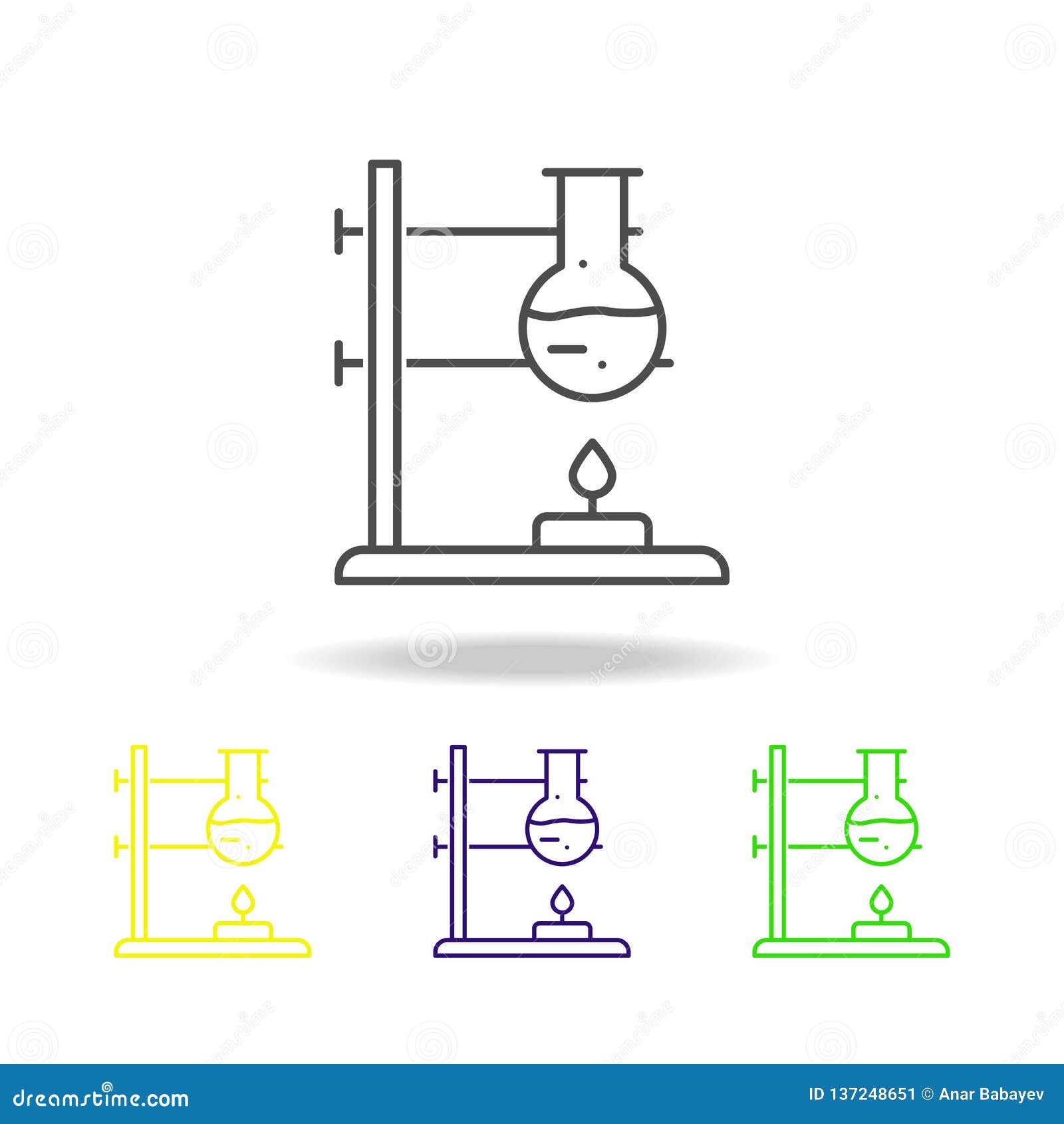 Experiment Colored Icons. Element of Science Illustration Stock ...