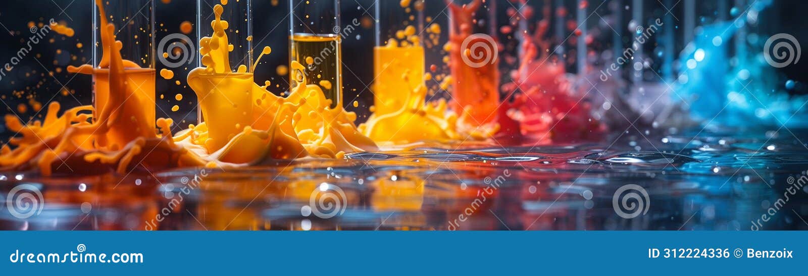 Experiment with Colorful Reactions in a Science Fair Stock Photo ...
