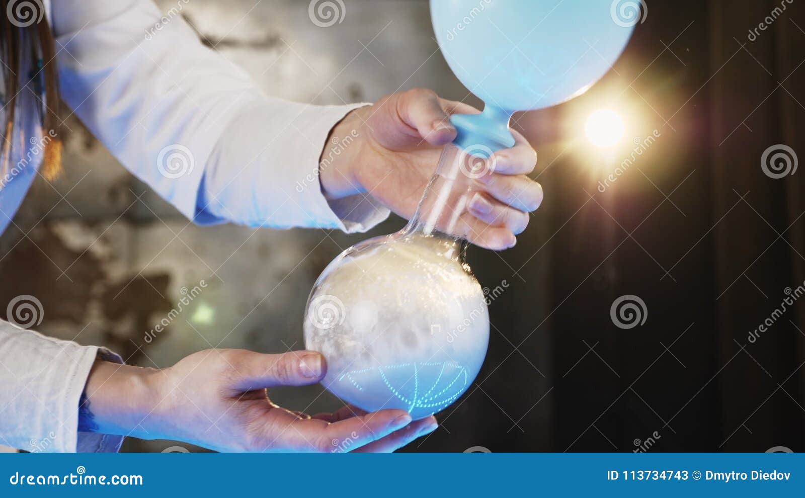 Experiment with the Evolution of Hydrogen Stock Video - Video of ...