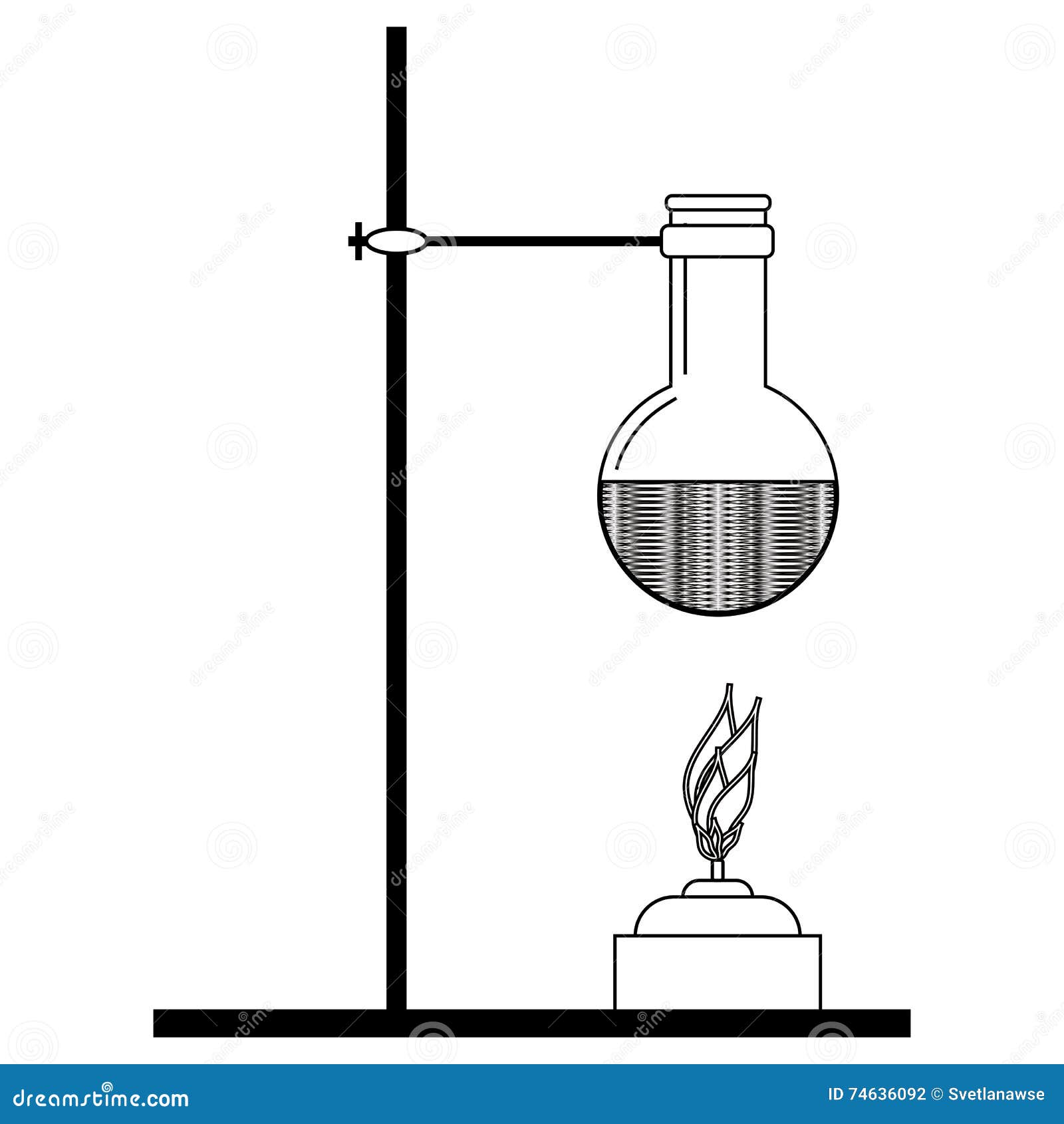 The Experiment in the Flask Stock Vector - Illustration of experiment ...