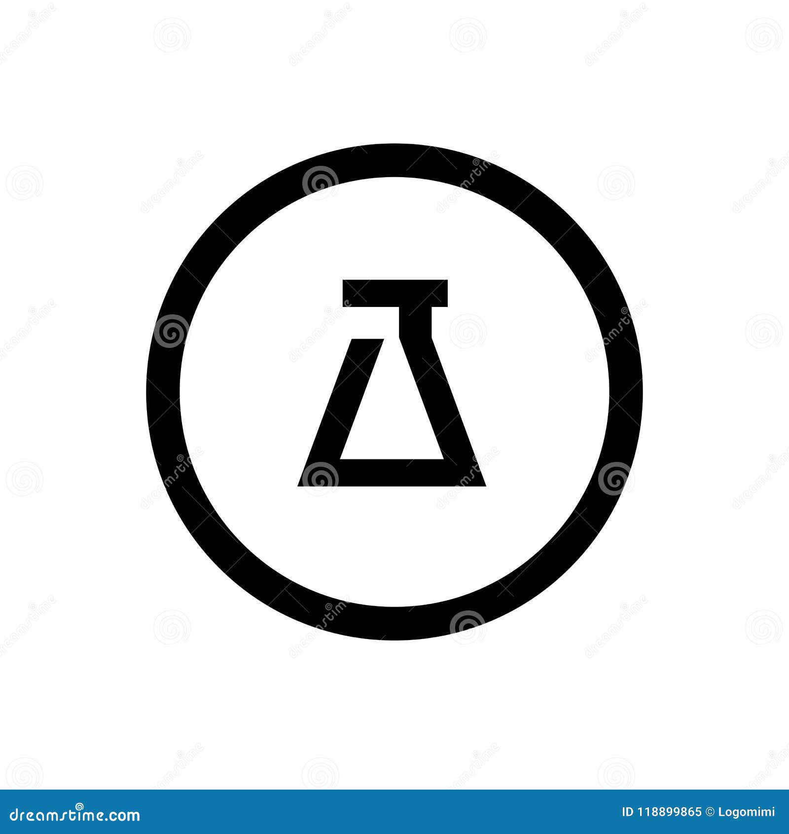 Experiment, Lab Symbol and Circle Outline, Icon Concept, Vector Logo ...