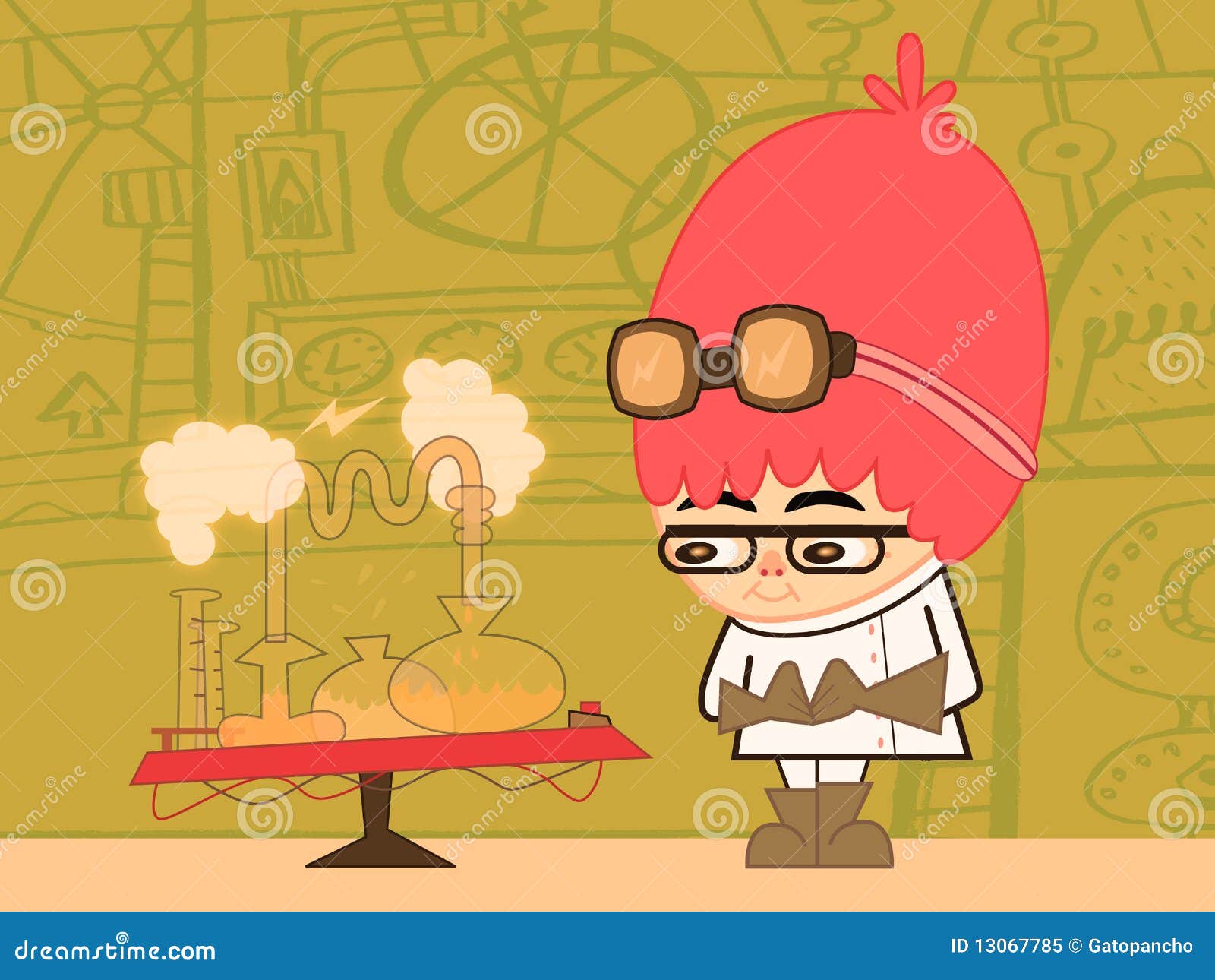 Experiment am Labor stock abbildung. Illustration von entdecken - 13067785