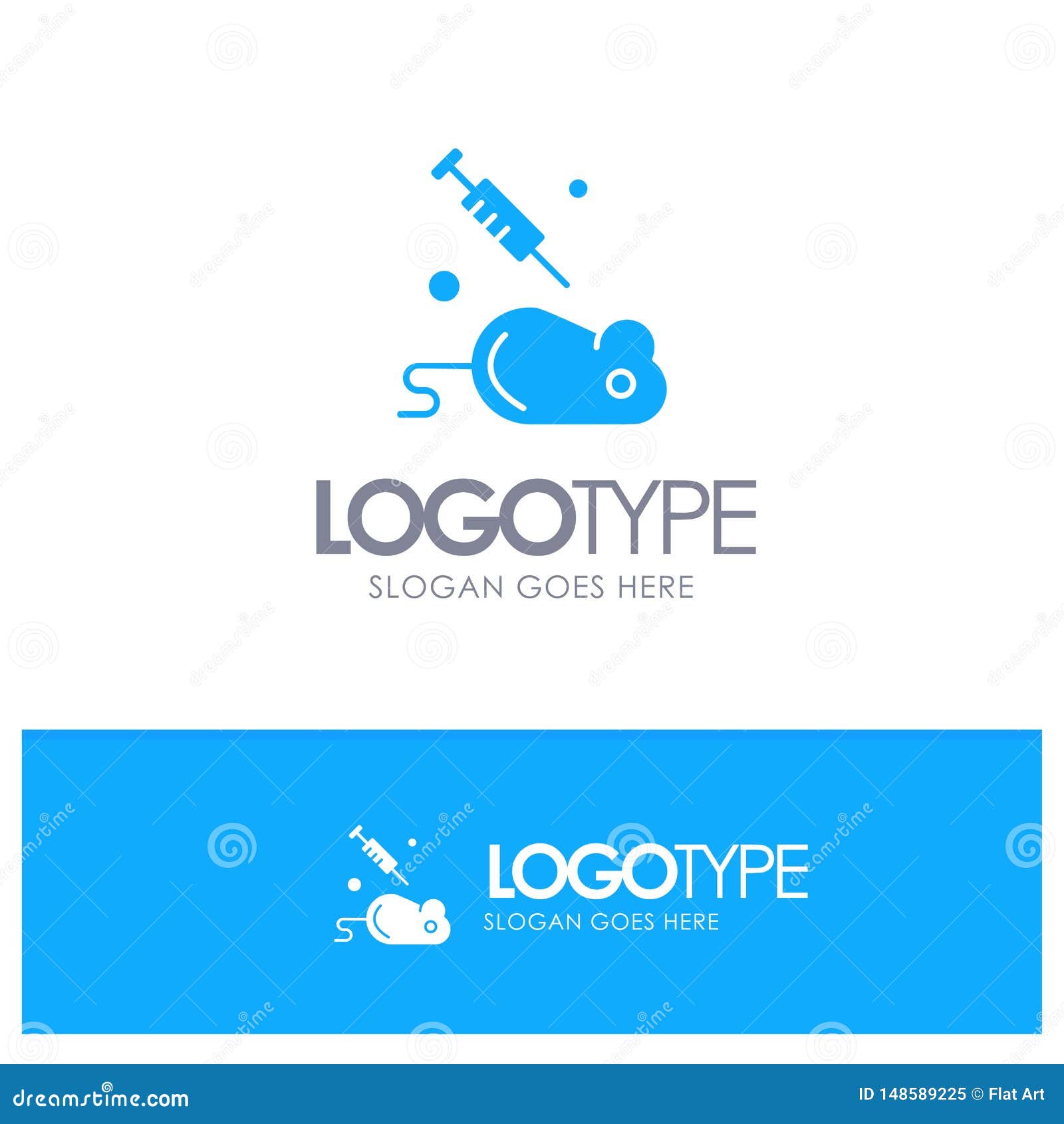 Experiment, Laboratory, Mouse, Science Blue Solid Logo with Place for ...