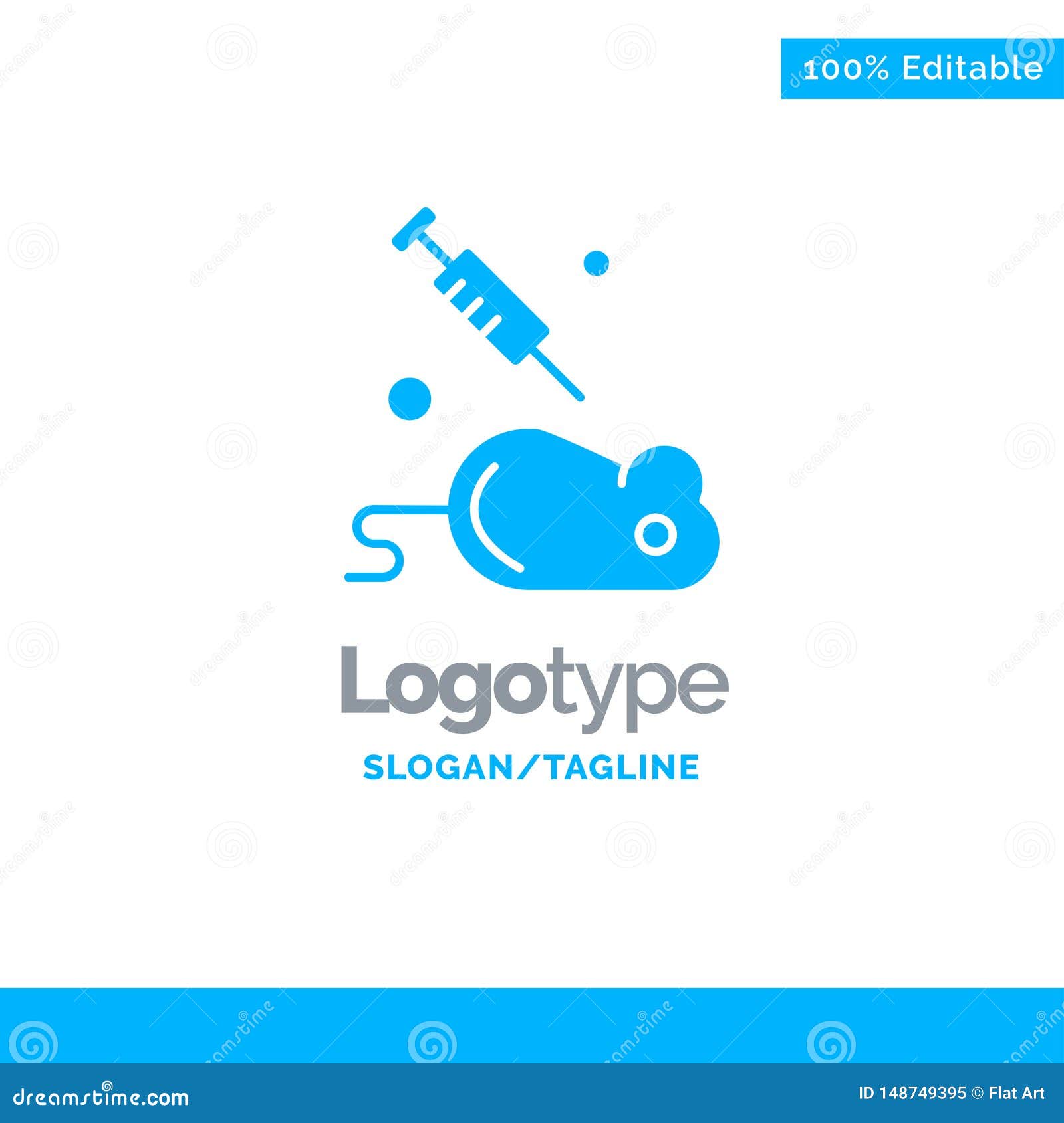 Experiment, Laboratory, Mouse, Science Blue Solid Logo Template. Place ...