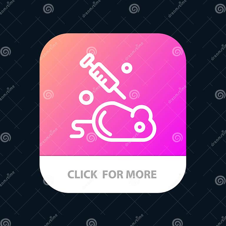 Experiment Laboratory Mouse Science Mobile App Button Android And Ios Line Version Stock