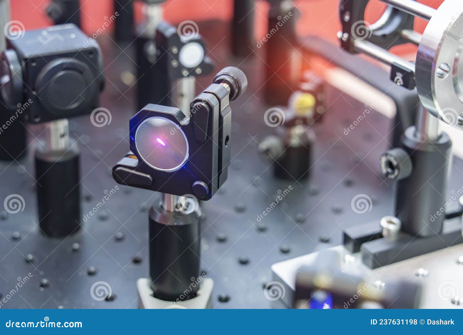 Experiment with Laser Device in Laboratory Stock Photo - Image of ...