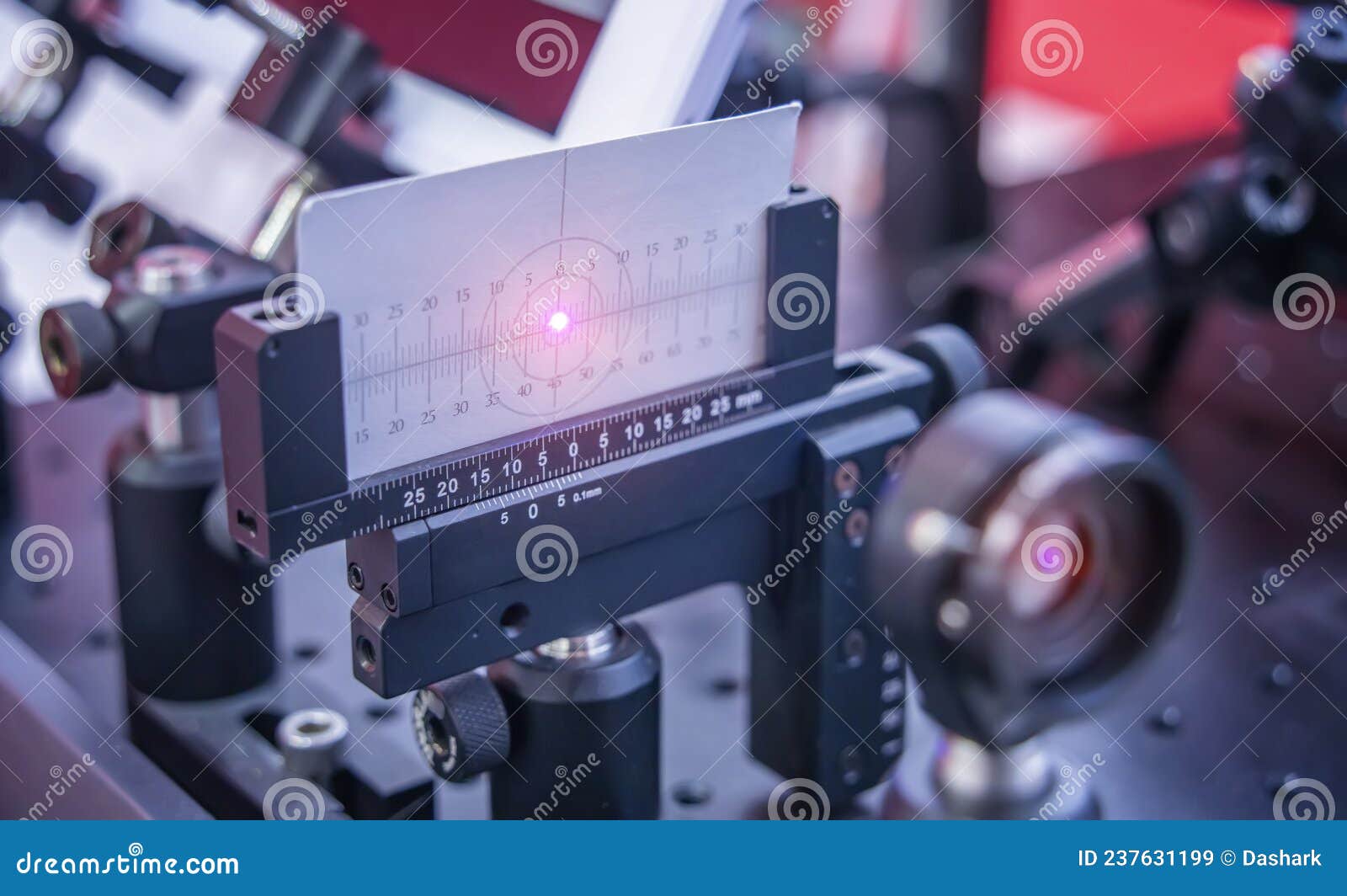 Experiment with Laser Device in Laboratory Stock Image - Image of ...