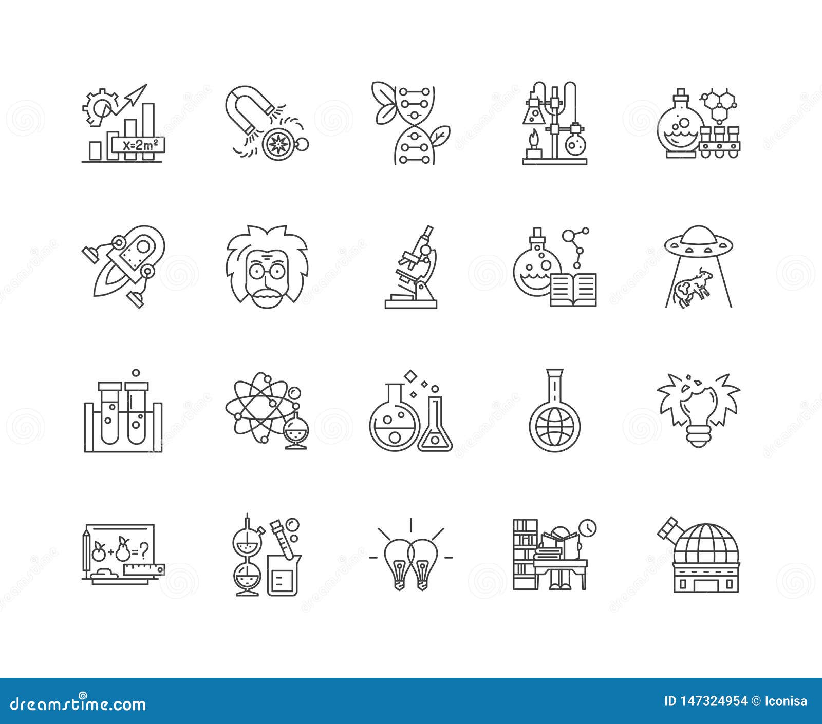Experiment Line Icons, Signs, Vector Set, Outline Illustration Concept ...