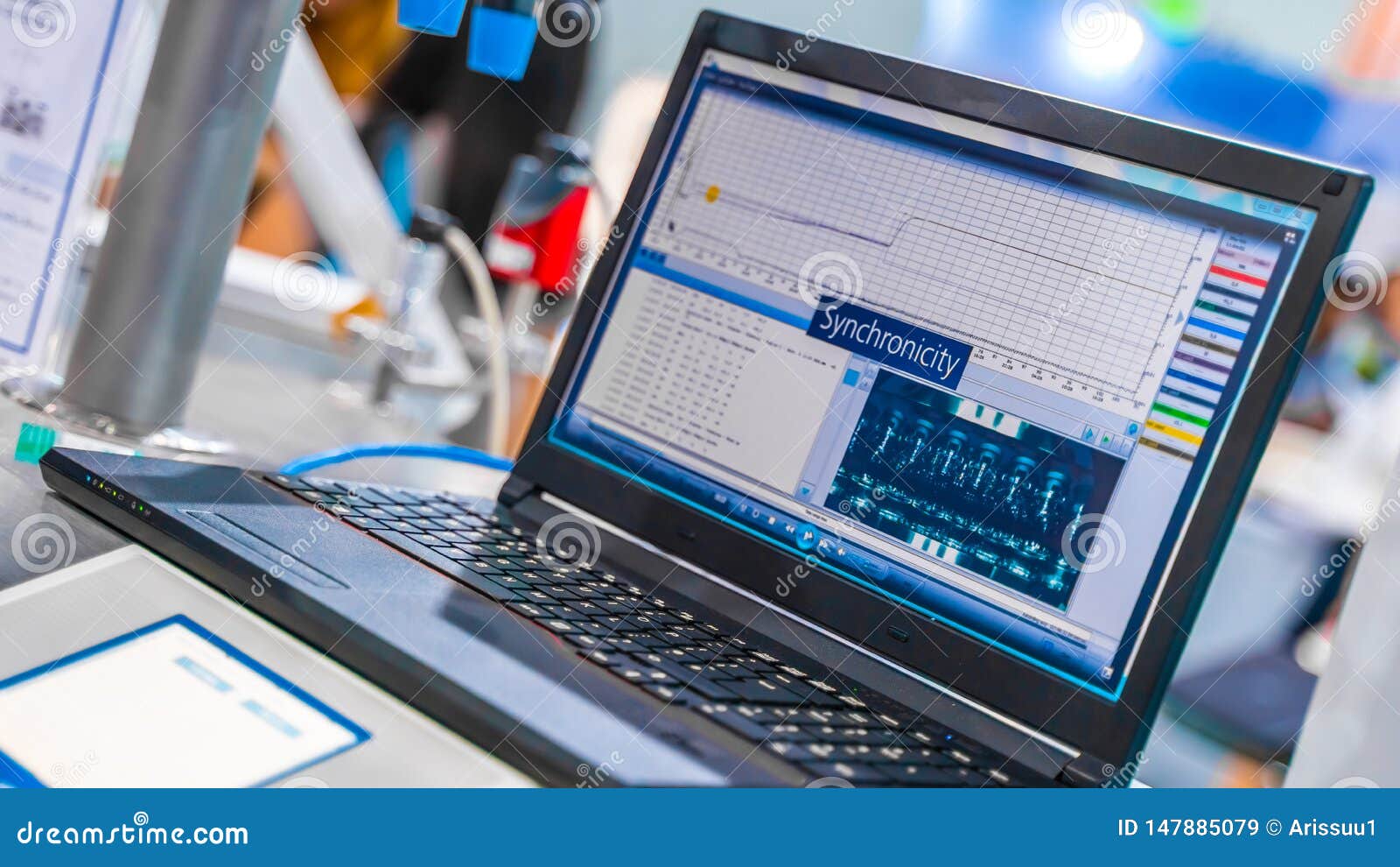 Experiment Monitoring Progress Virtual Simulation Display Stock Image Image Of Instrument