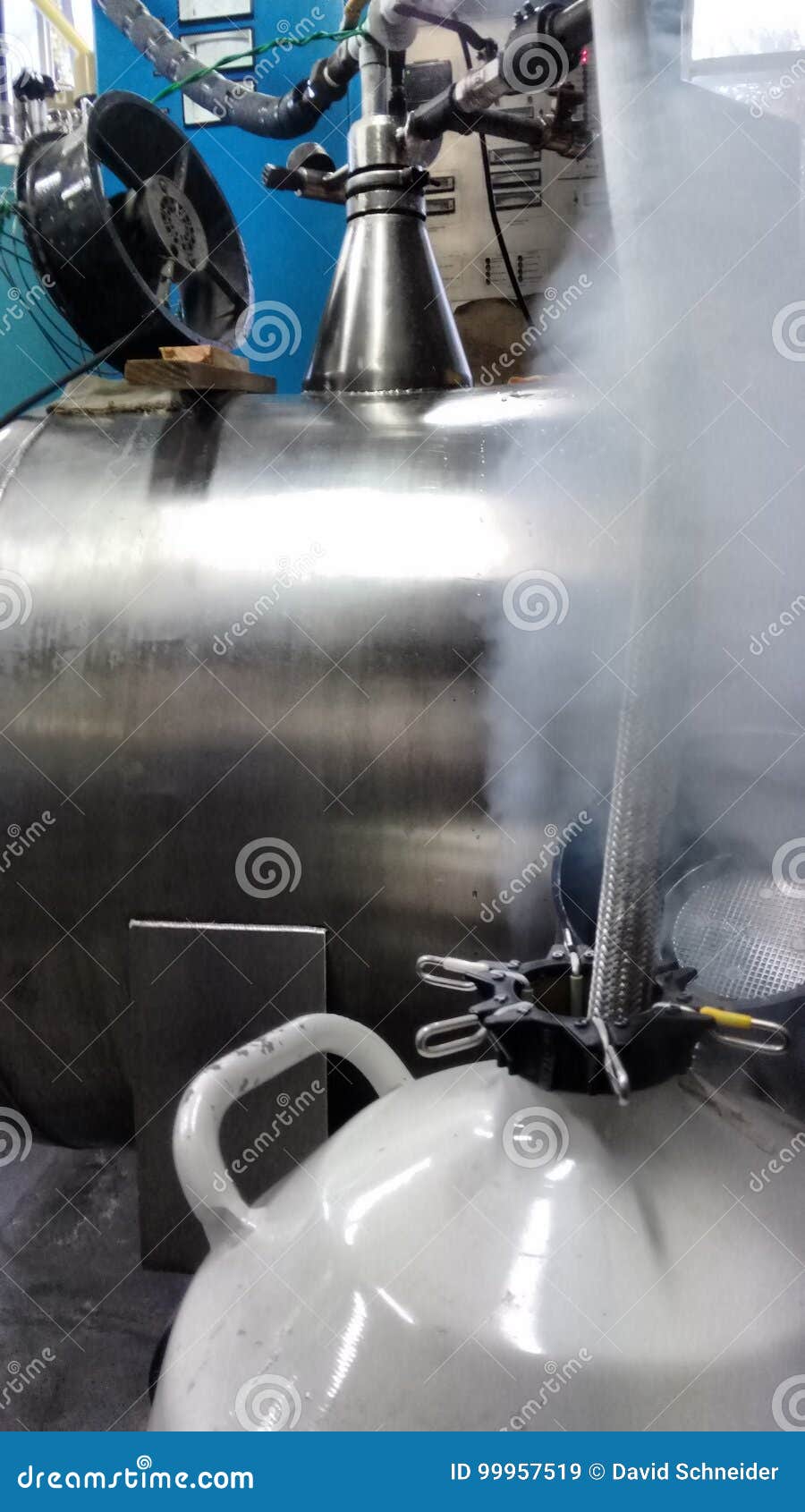 Experiment Preparation in the Cryogenics Laboratory, Filling Up Liquid ...