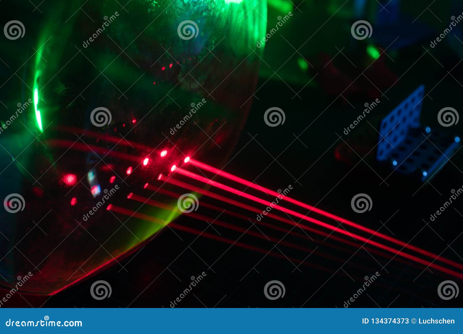Experiment with Red Laser in Optics Lab Stock Image - Image of photon ...