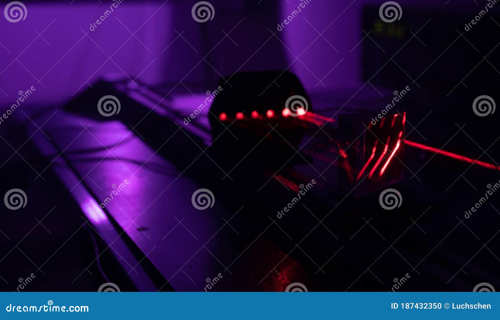 Experiment with Red Laser in Optics Lab Stock Photo - Image of beam ...