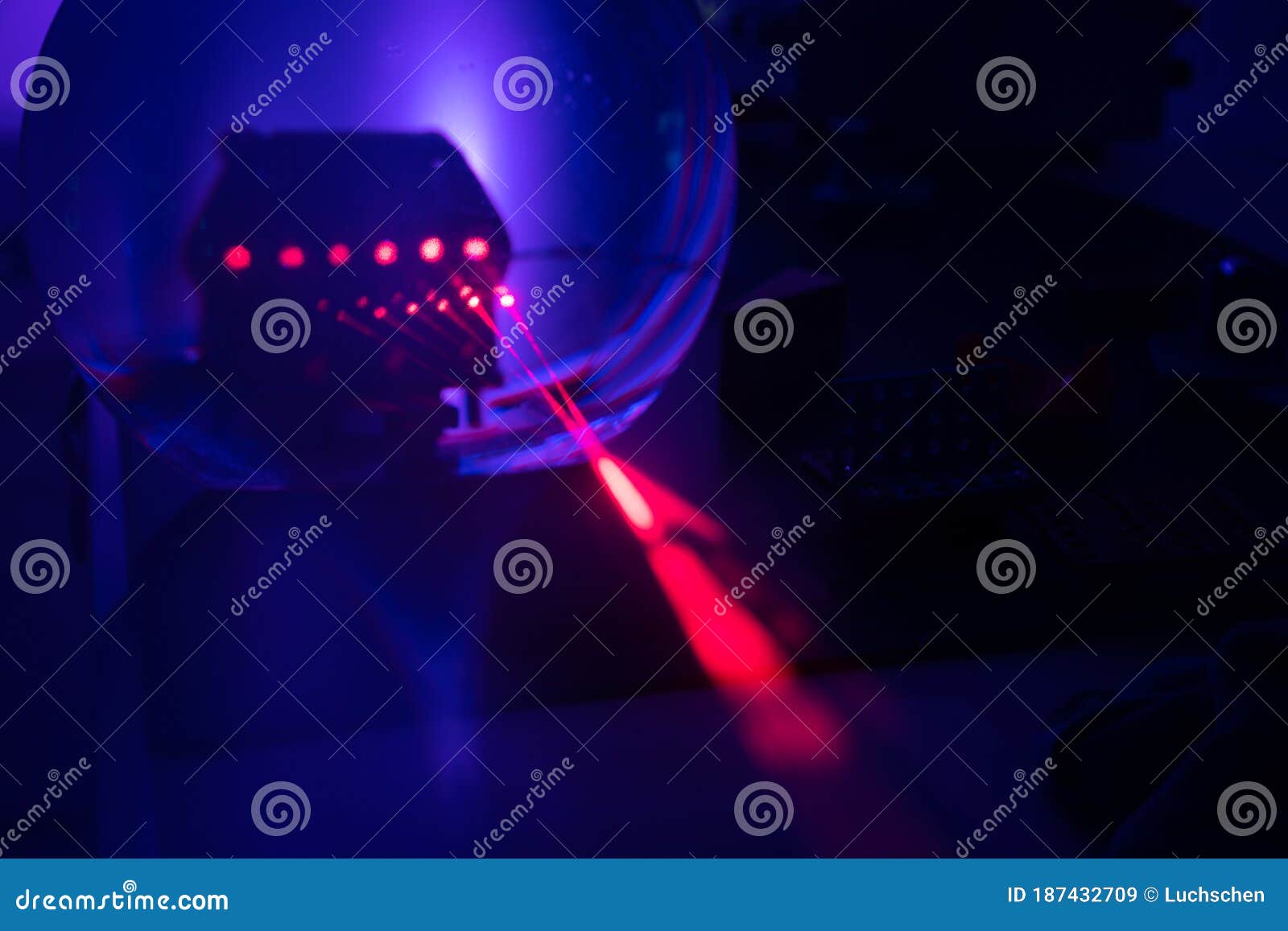 Experiment with Red Laser in Optics Lab Stock Image - Image of ...