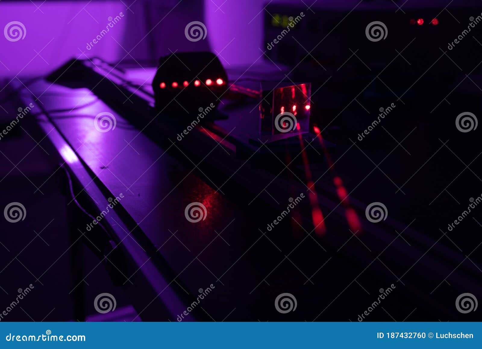 Experiment with Red Laser in Optics Lab Stock Photo - Image of study ...