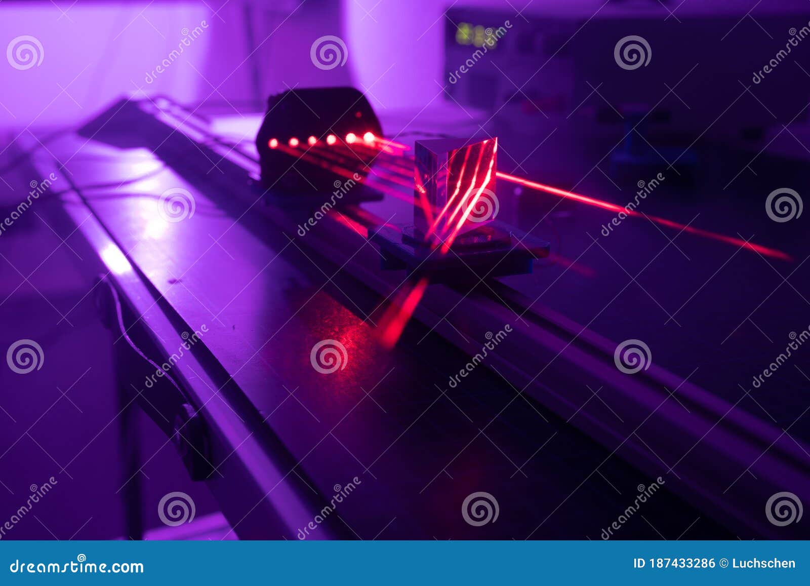 Experiment with Red Laser in Optics Lab Stock Photo - Image of applied ...