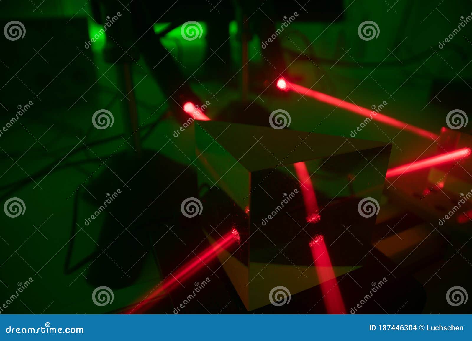 Experiment with a Red Laser in a Physics Lab Stock Photo - Image of ...