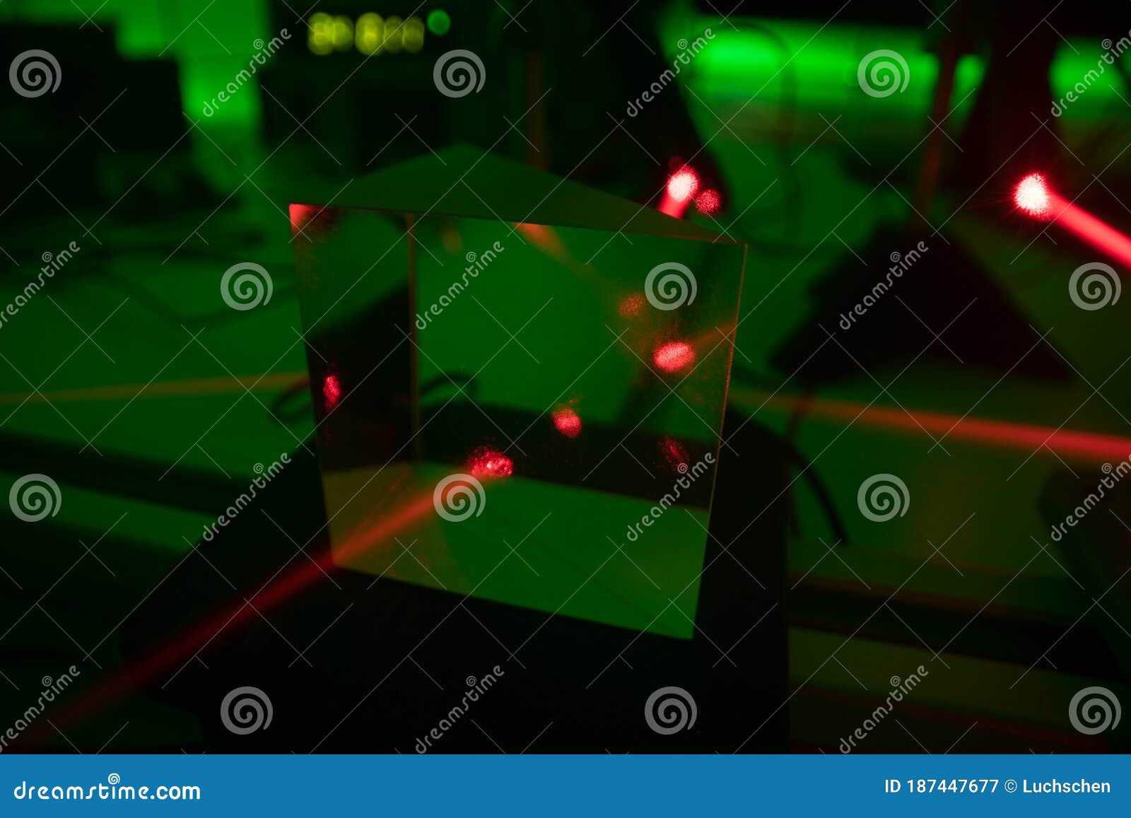 Experiment with a Red Laser in a Physics Lab Stock Image - Image of ...