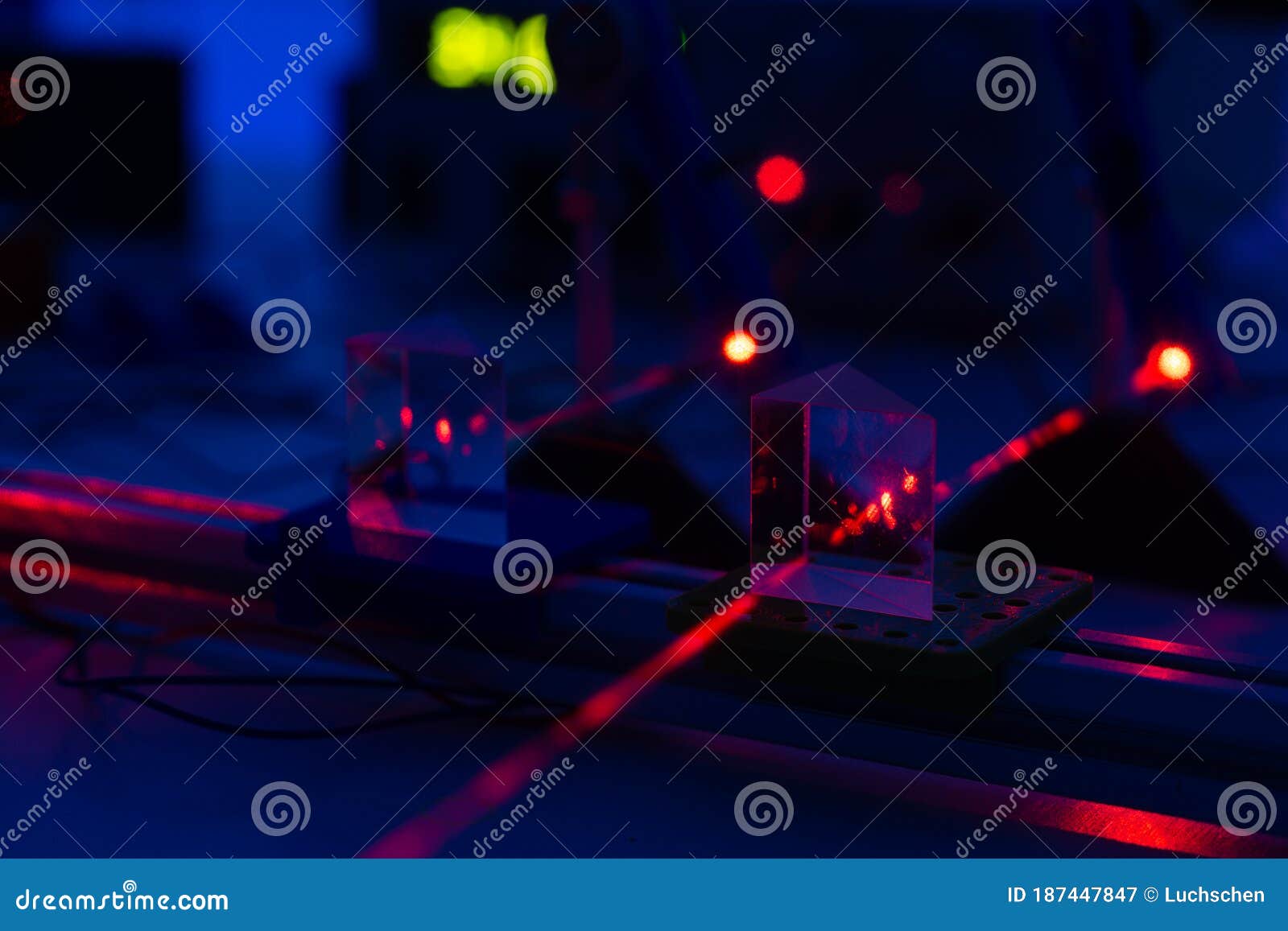 Experiment with a Red Laser in a Physics Lab Stock Image - Image of ...