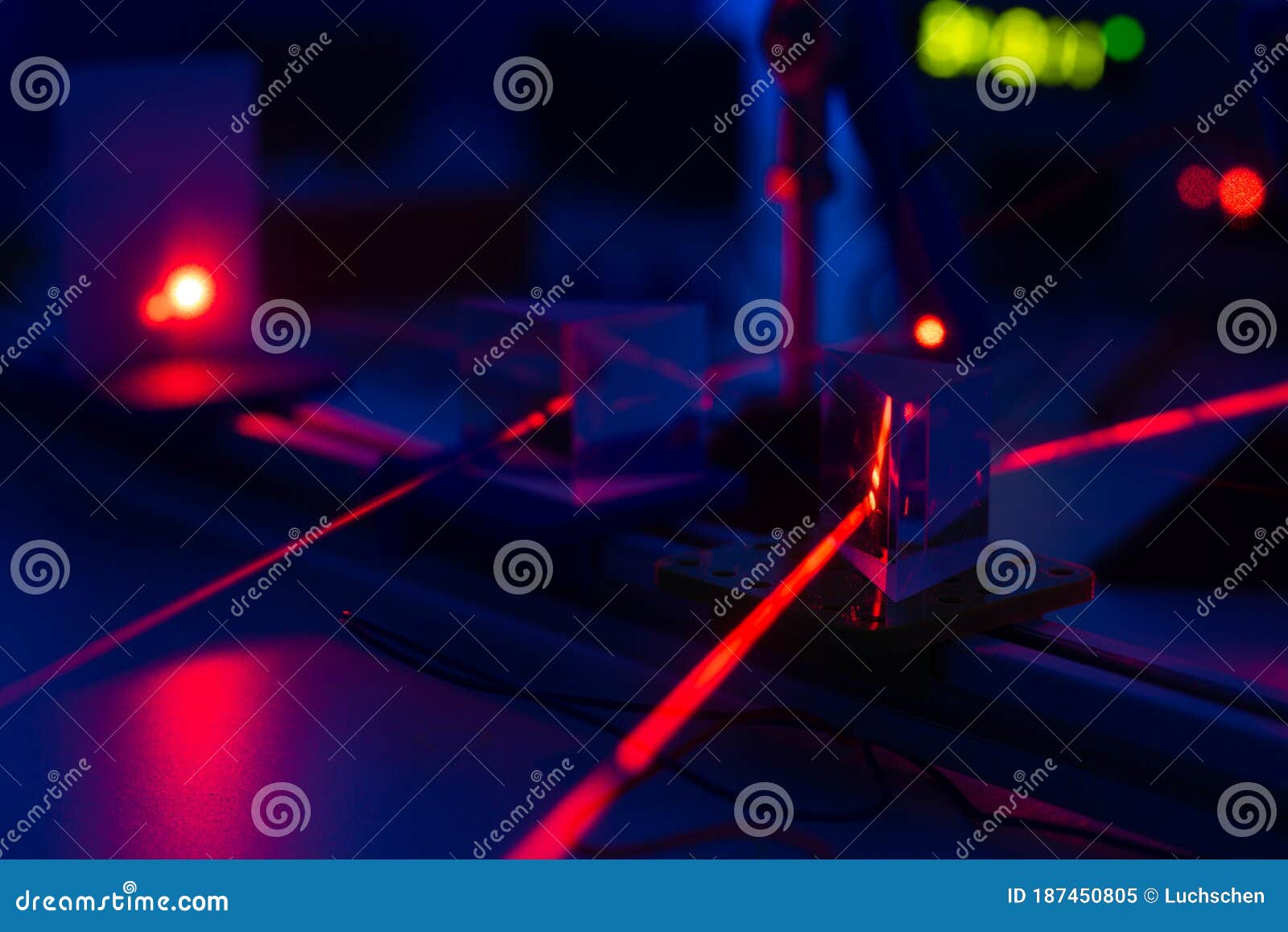 Experiment with a Red Laser in a Physics Lab Stock Image - Image of ...
