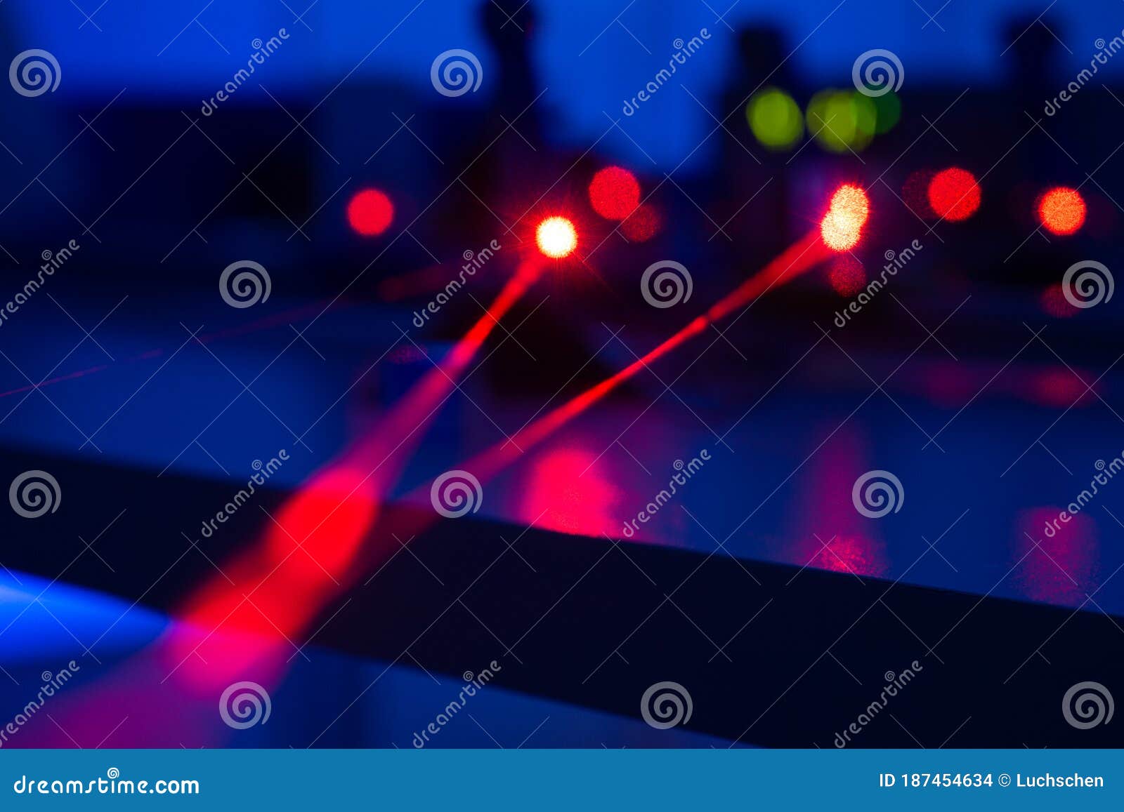 Experiment with a Red Laser in a Physics Lab Stock Photo - Image of ...