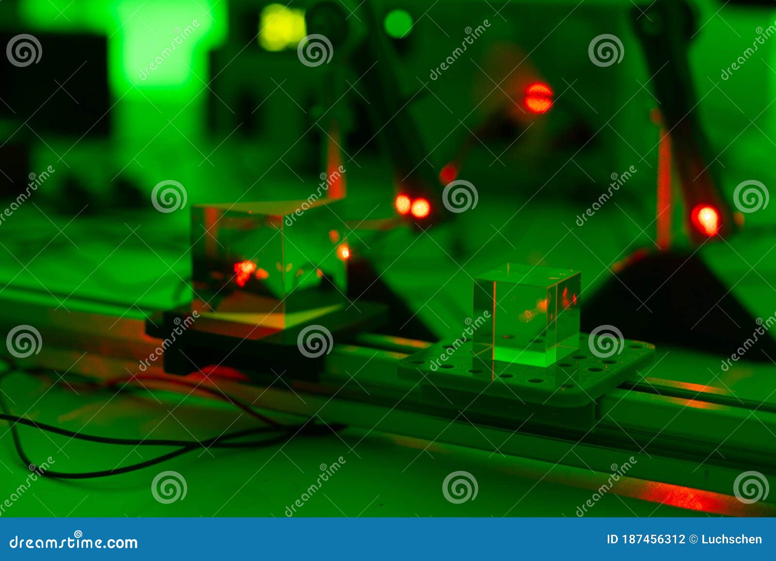 Experiment with a Red Laser in a Physics Lab Stock Photo - Image of ...