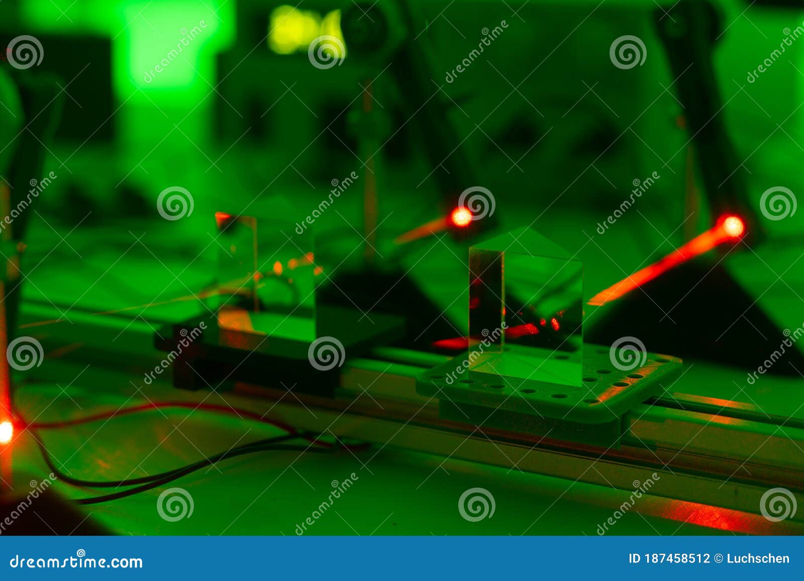 Experiment with a Red Laser in a Physics Lab Stock Photo - Image of ...