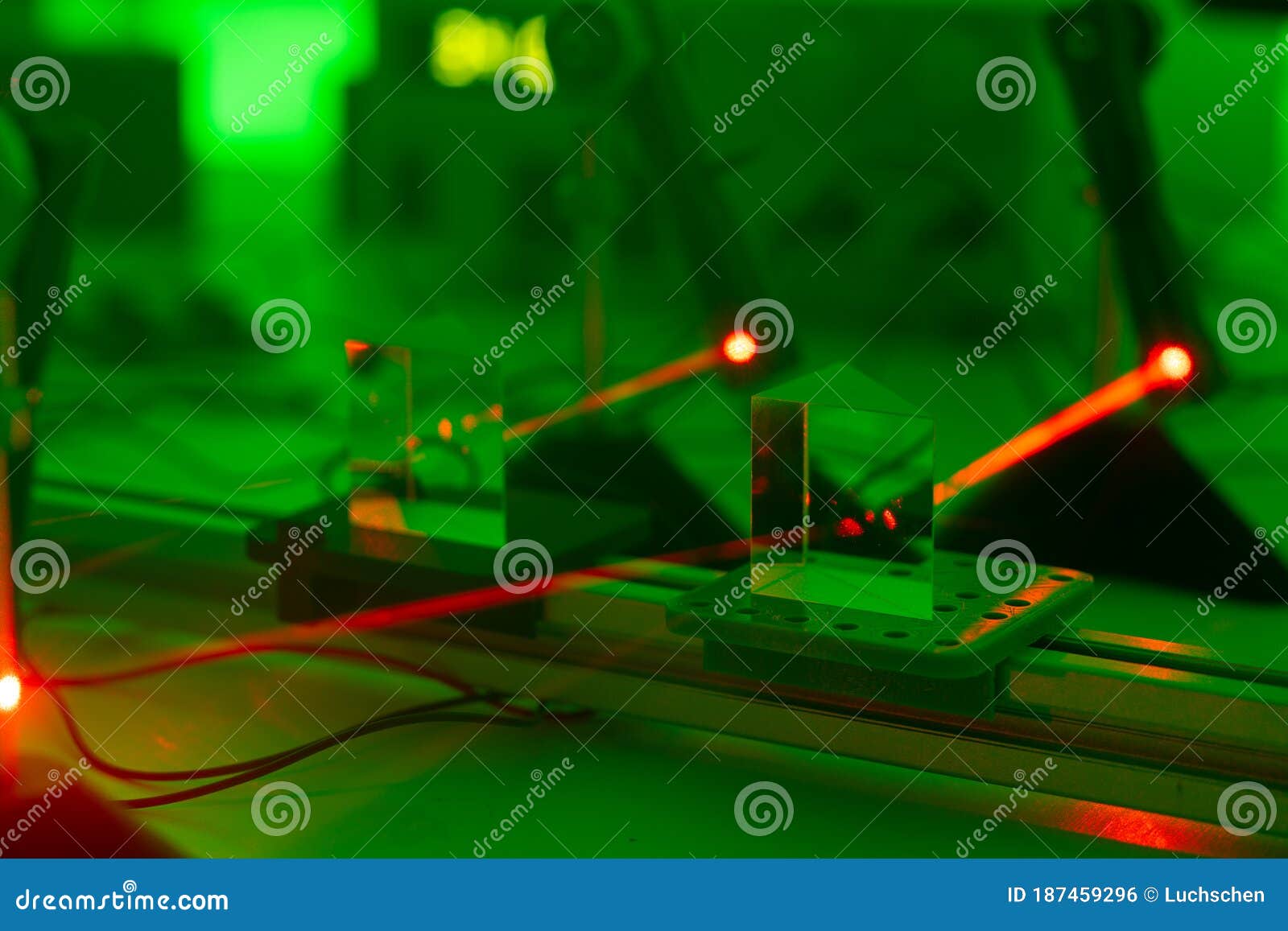 Experiment with a Red Laser in a Physics Lab Stock Photo - Image of ...
