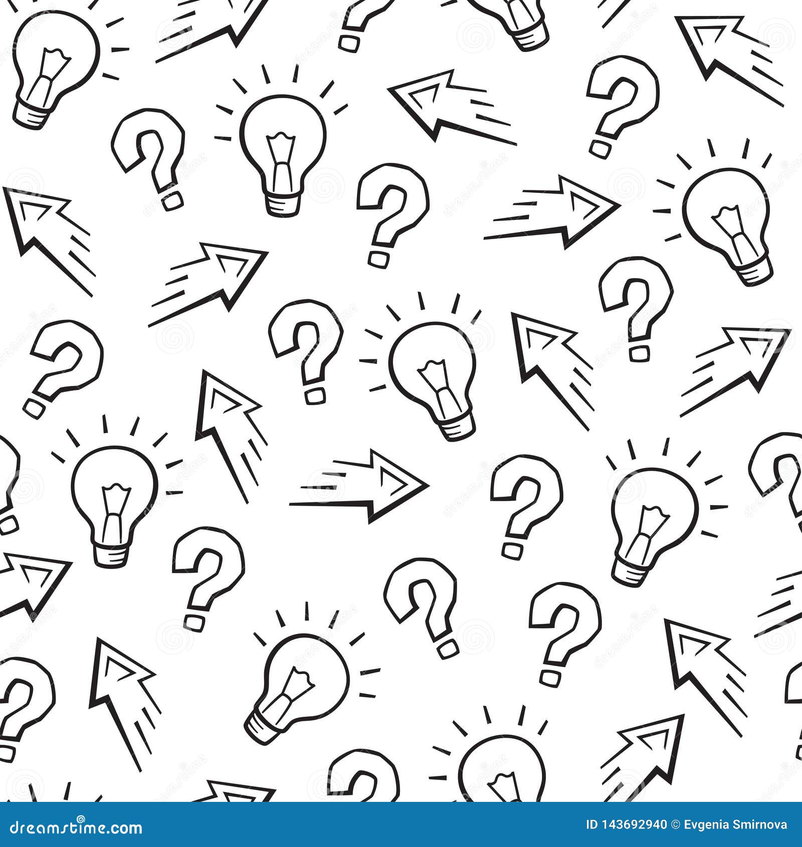 Experiment Sign Set, Idea Symbol, Knowledge, Sciense Seamless Pattern ...