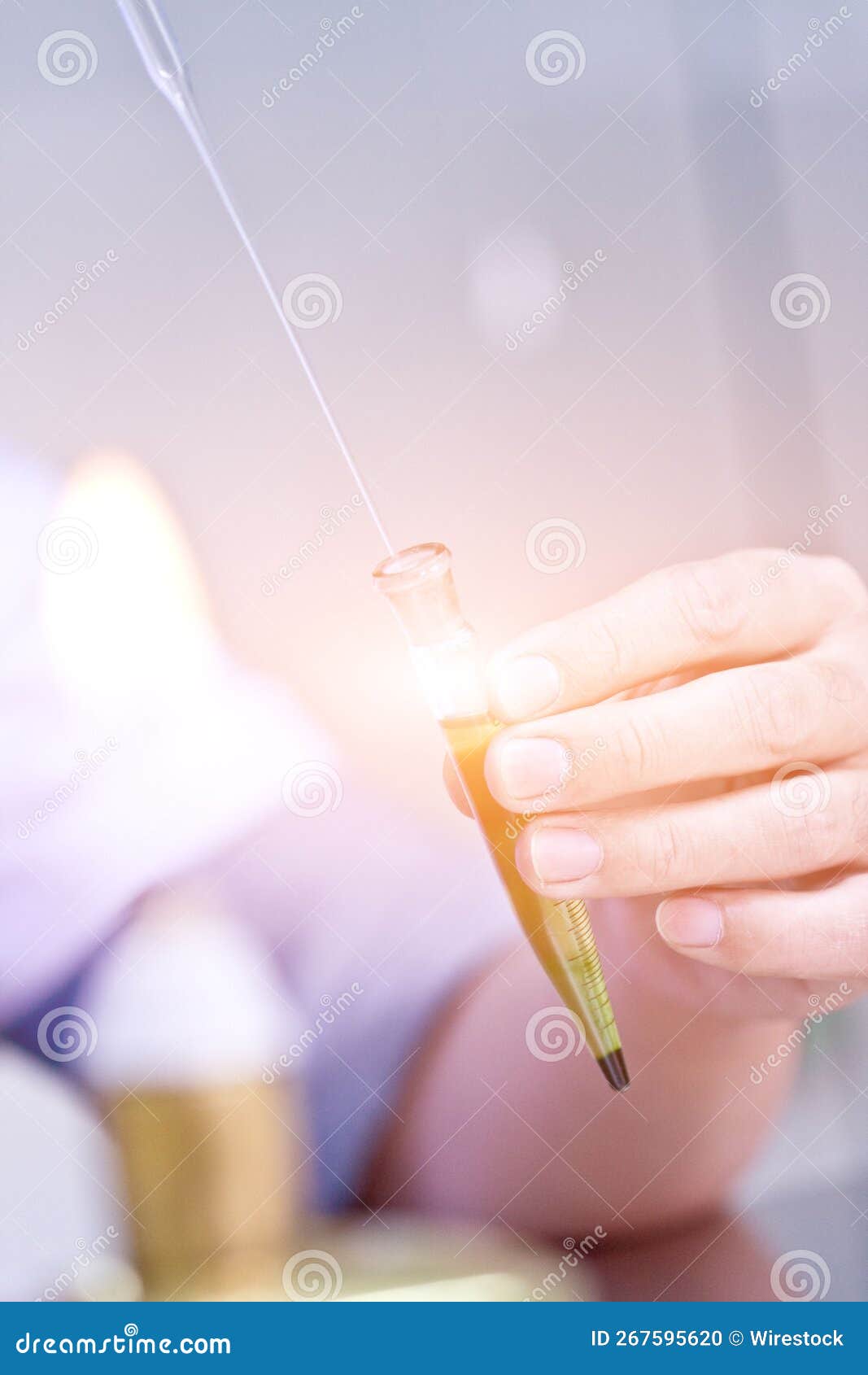 Experiment with a Test Tube in a Laboratory Stock Photo - Image of ...