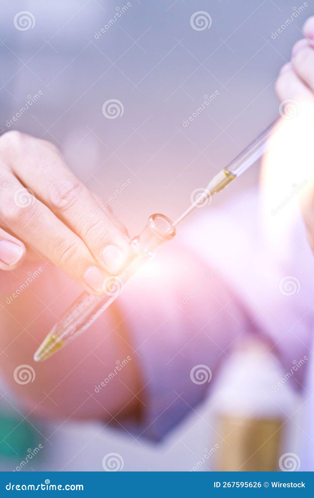 Experiment with a Test Tube in a Laboratory Stock Photo - Image of ...
