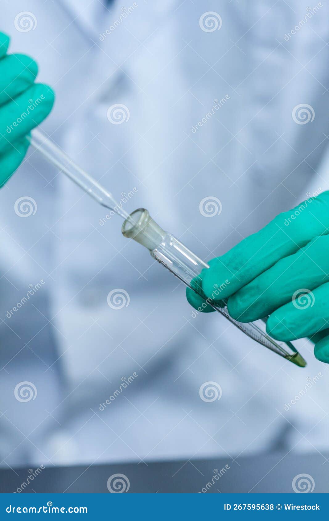 Experiment with a Test Tube in a Laboratory Stock Photo - Image of ...