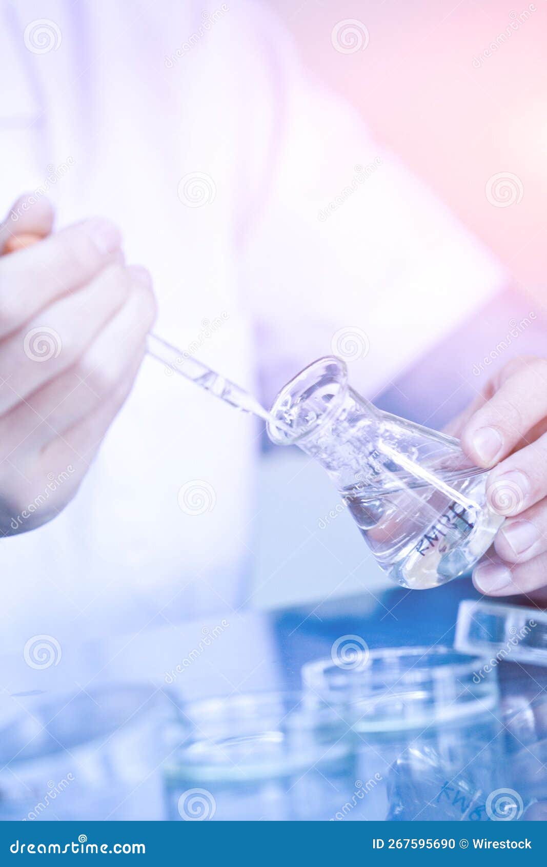 Experiment with a Test Tube in a Laboratory Stock Photo - Image of ...