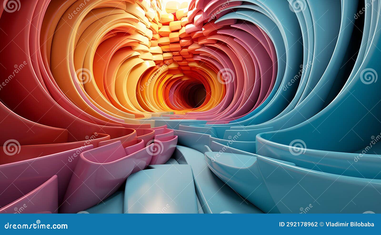 Experimental Abstract 3D Models Creating Optical Illusions, Bright ...