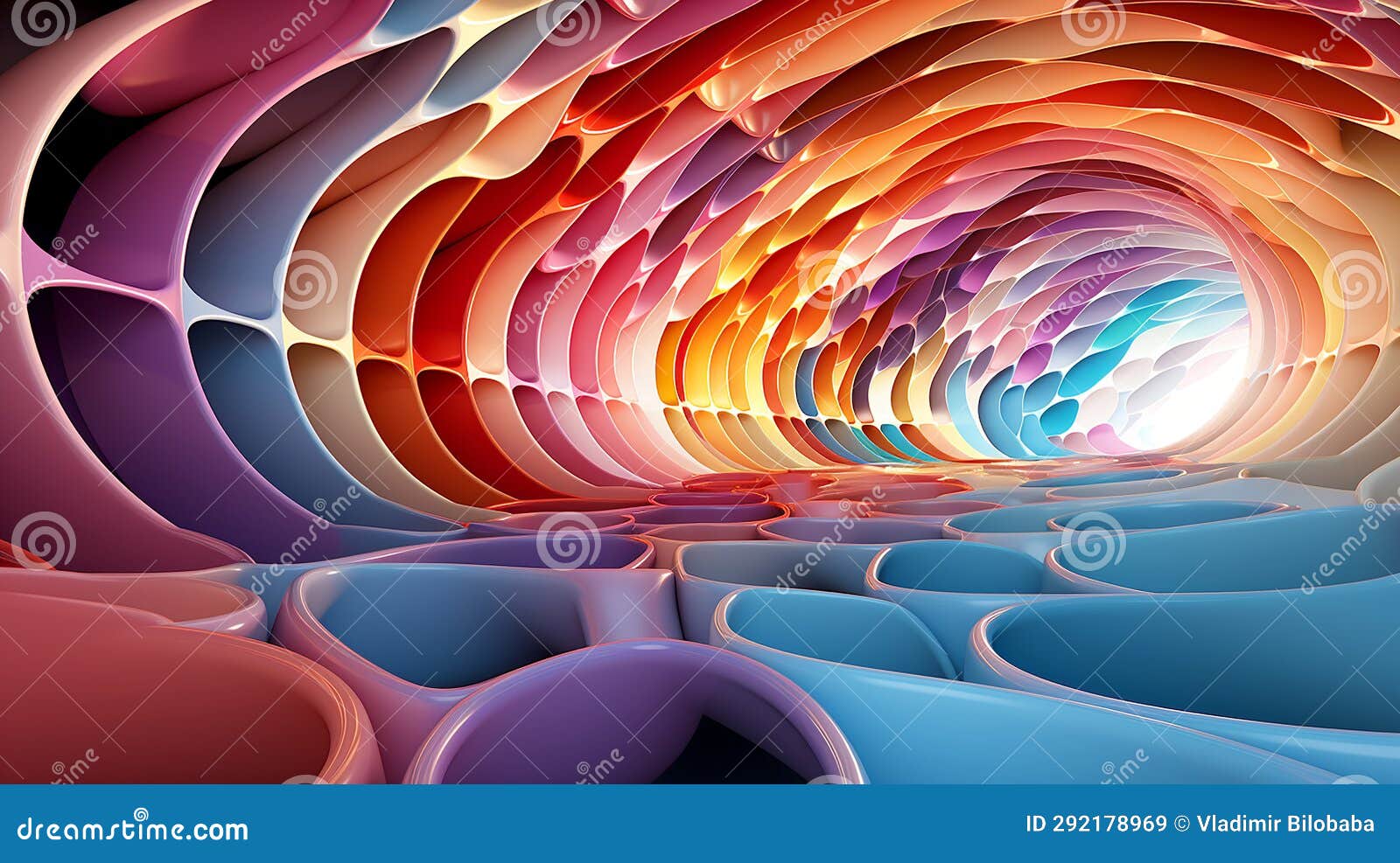 Experimental Abstract 3D Models Creating Optical Illusions, Bright ...