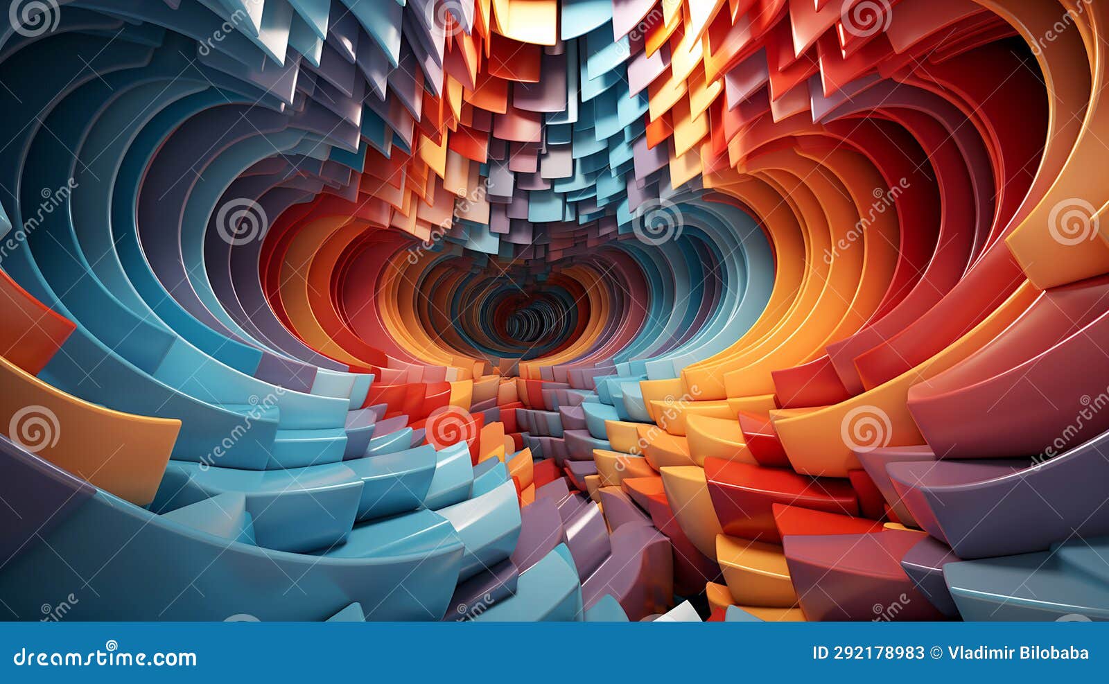Experimental Abstract 3D Models Creating Optical Illusions, Bright ...
