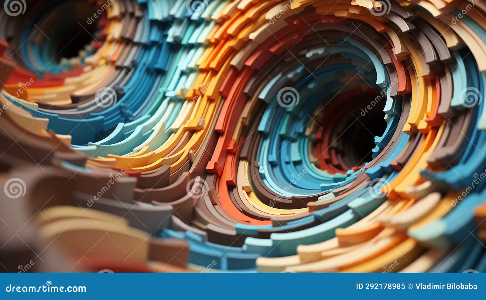 Experimental Abstract 3D Models Creating Optical Illusions, Bright ...