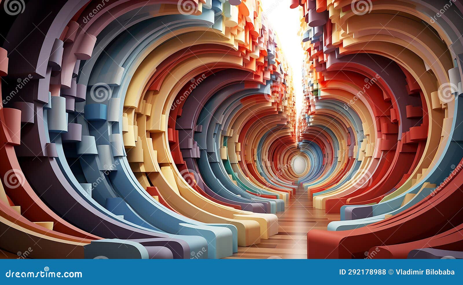 Experimental Abstract 3D Models Creating Optical Illusions, Bright ...