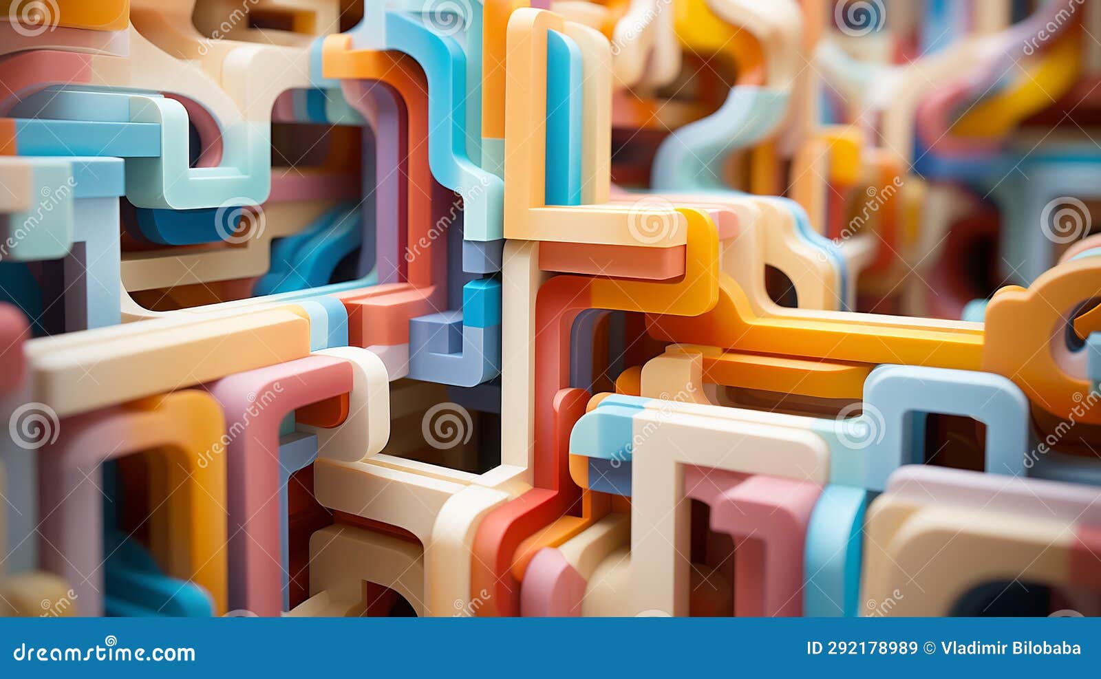 Experimental Abstract 3D Models Creating Optical Illusions, Bright ...