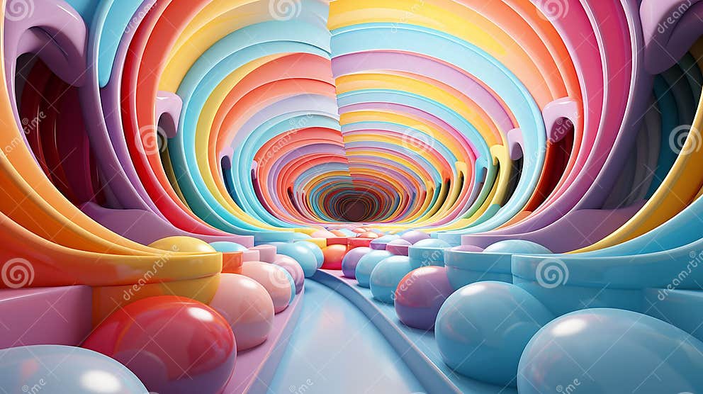 Experimental Abstract 3D Models Creating Optical Illusions, Bright ...