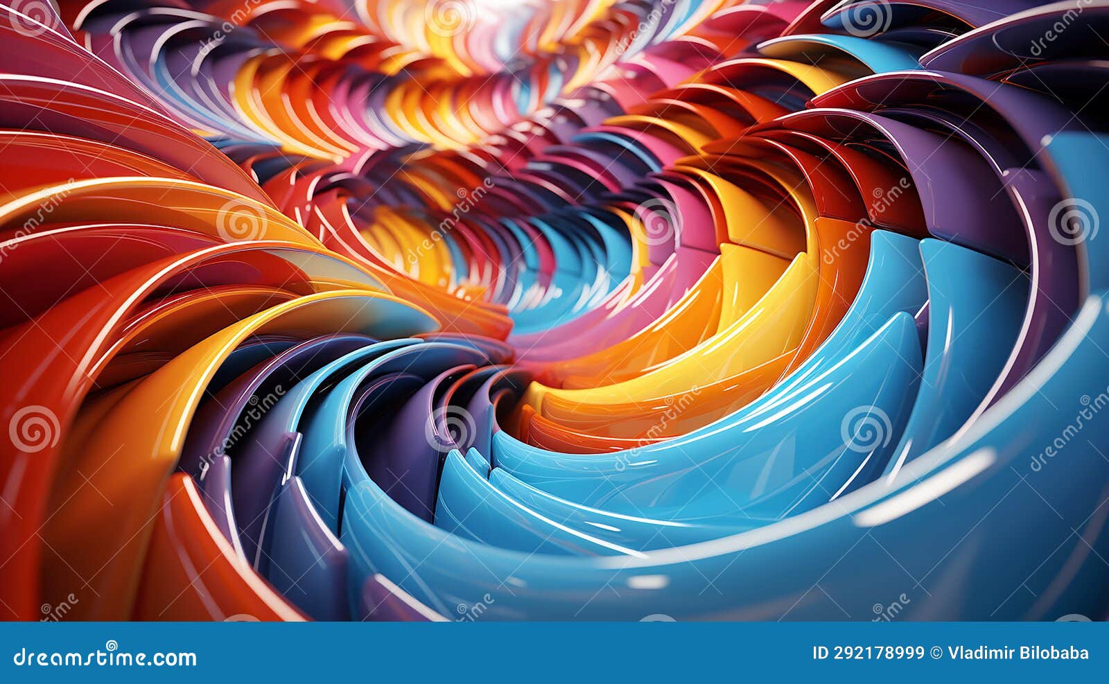 Experimental Abstract 3D Models Creating Optical Illusions, Bright ...