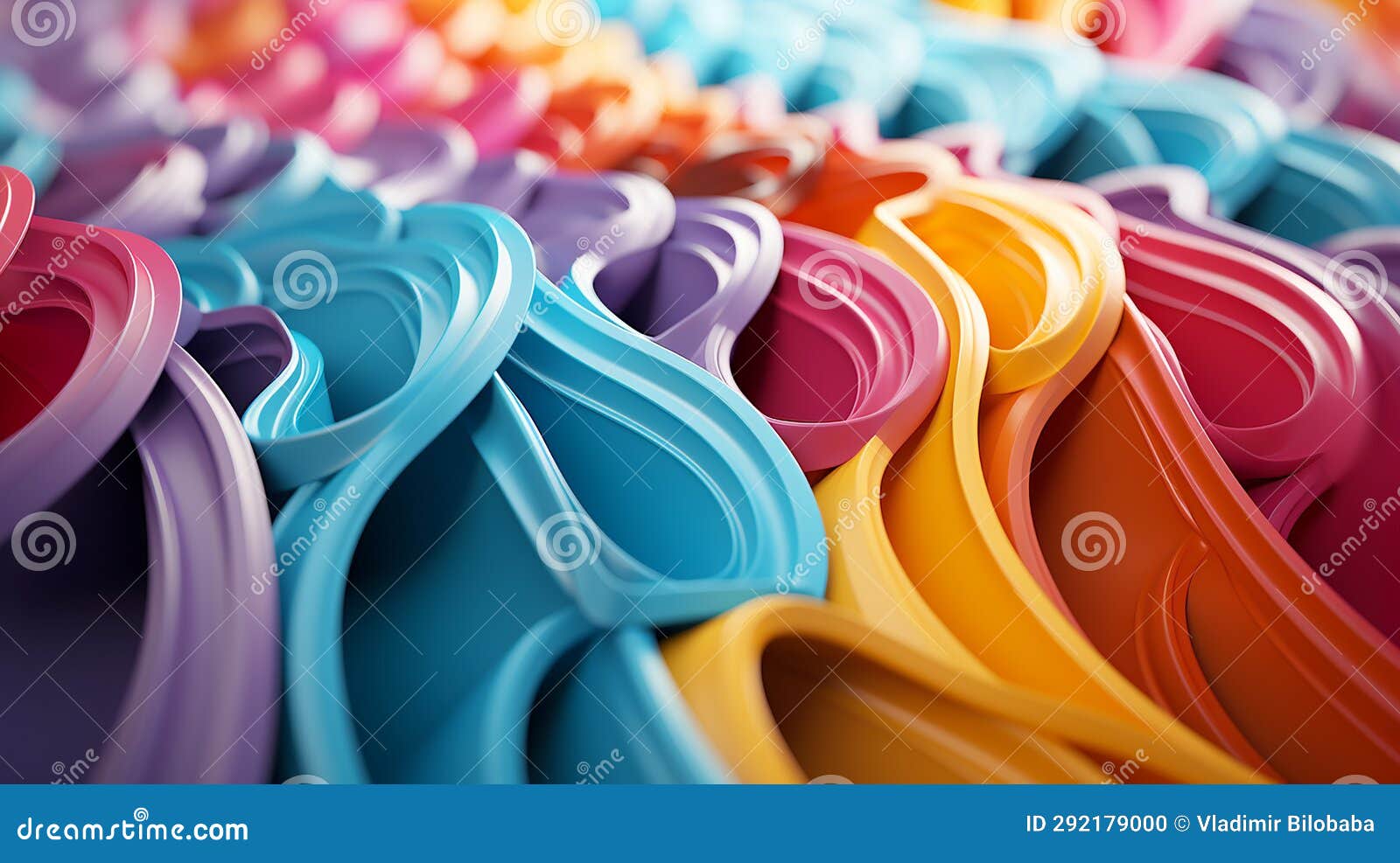 Experimental Abstract 3D Models Creating Optical Illusions, Bright ...