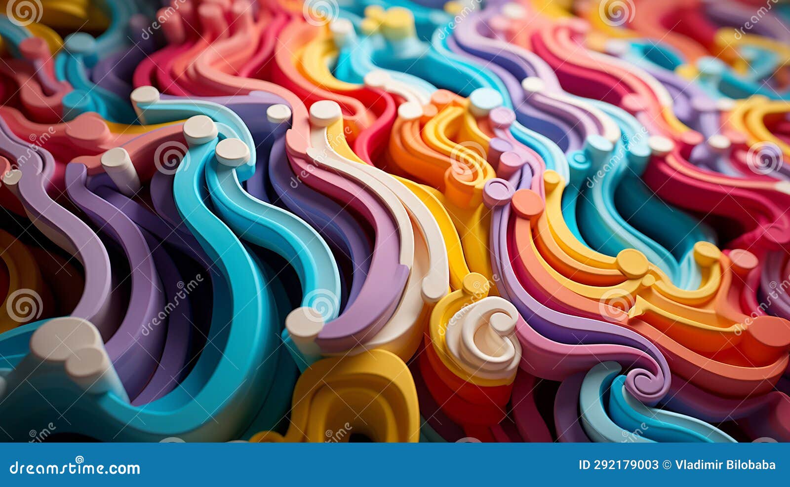 Experimental Abstract 3D Models Creating Optical Illusions, Bright ...