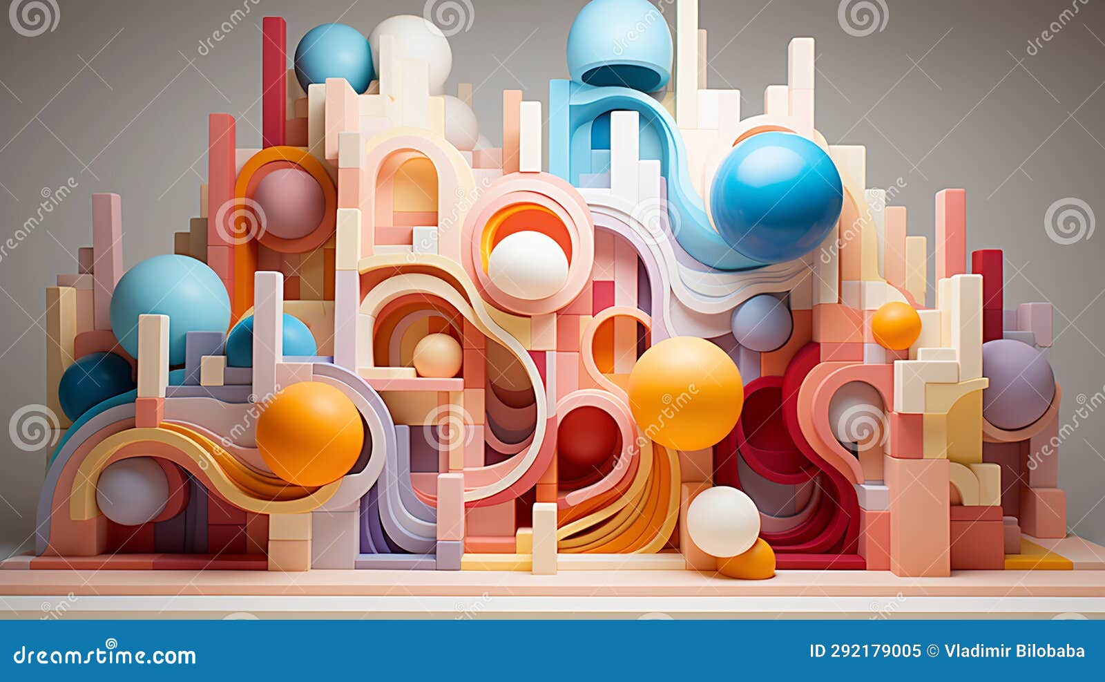 Experimental Abstract 3D Models Creating Optical Illusions, Bright ...