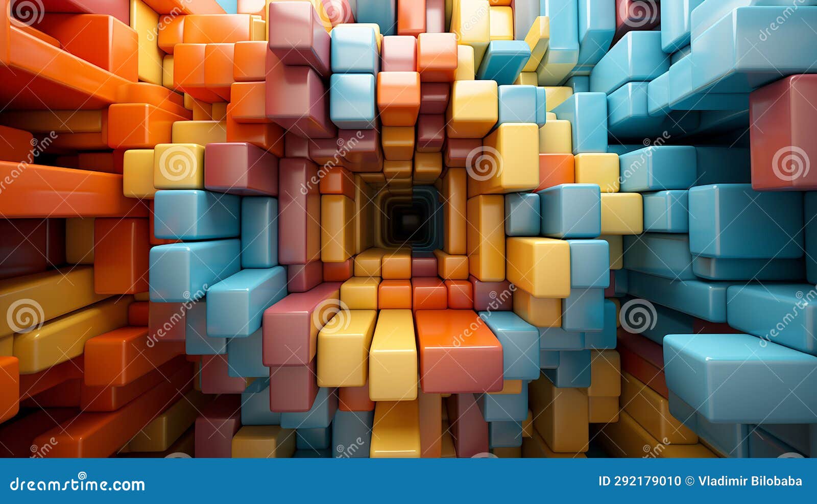 Experimental Abstract 3D Models Creating Optical Illusions, Bright ...