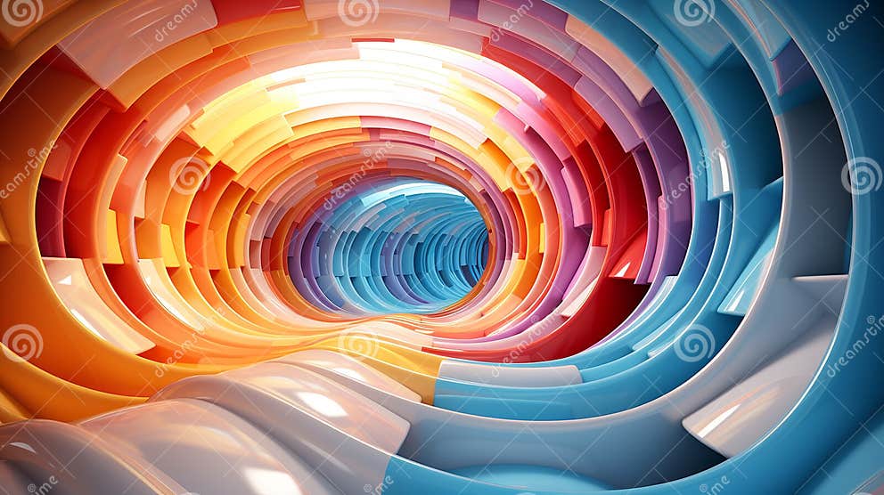 Experimental Abstract 3D Models Creating Optical Illusions, Bright ...