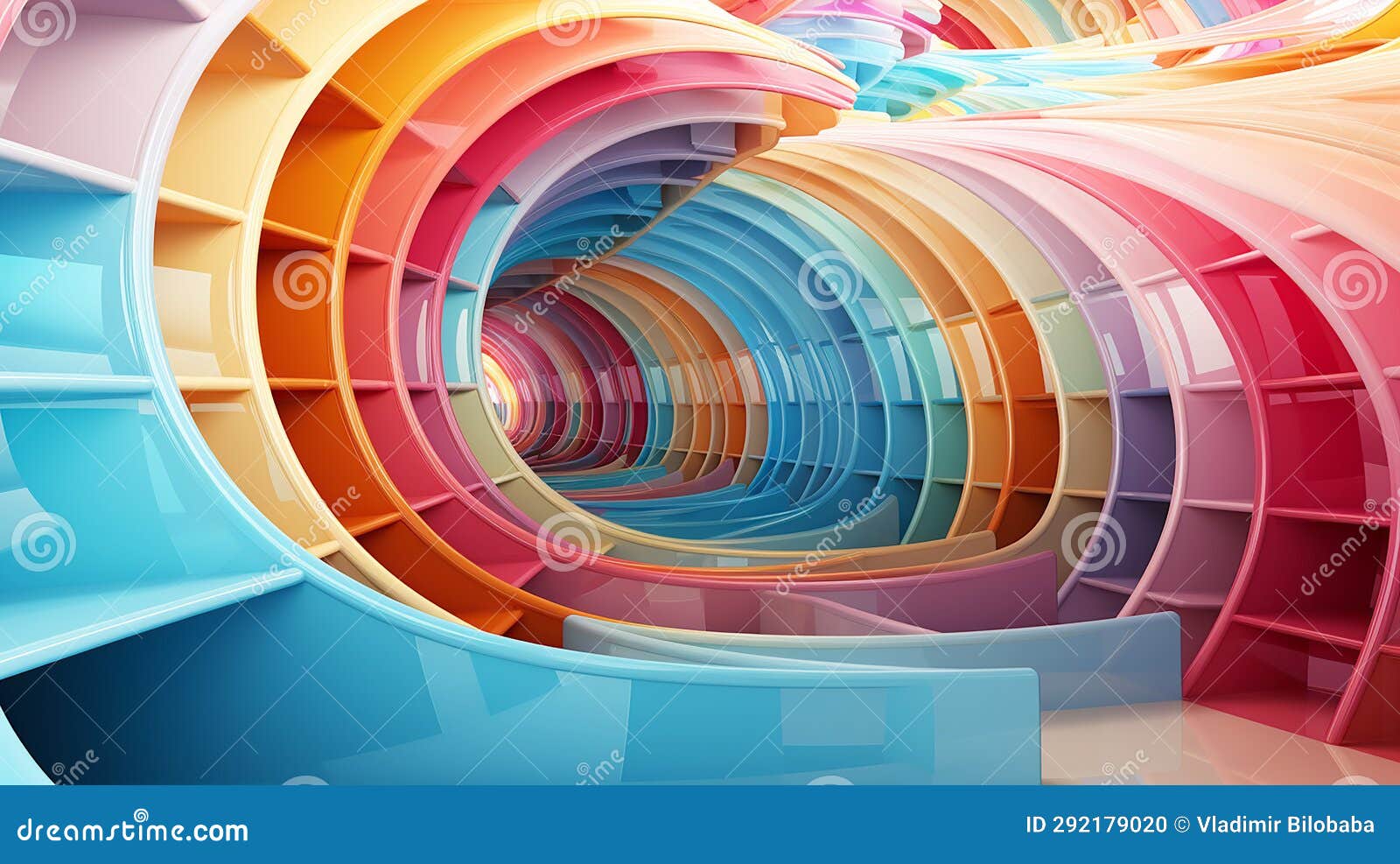 Experimental Abstract 3D Models Creating Optical Illusions, Bright ...