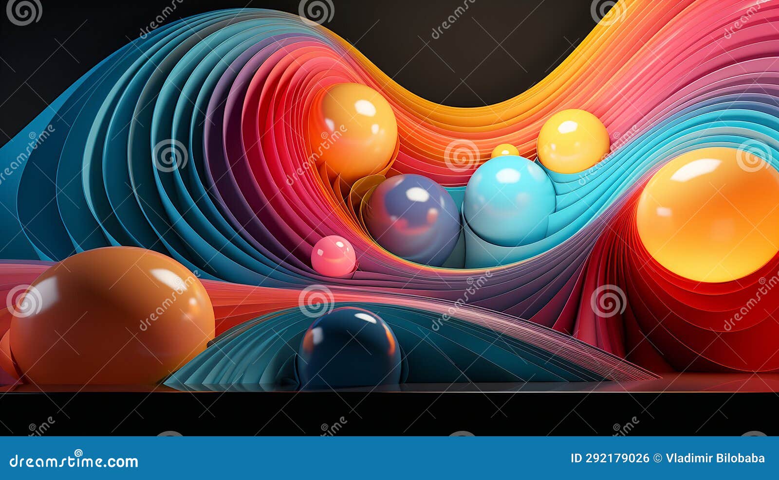 Experimental Abstract 3D Models Creating Optical Illusions, Bright ...