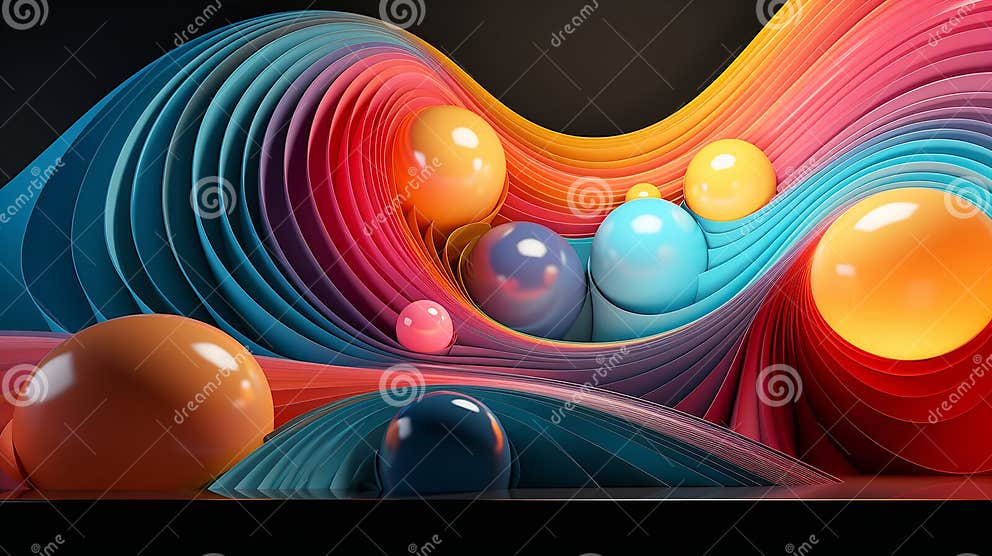 Experimental Abstract 3D Models Creating Optical Illusions, Bright ...