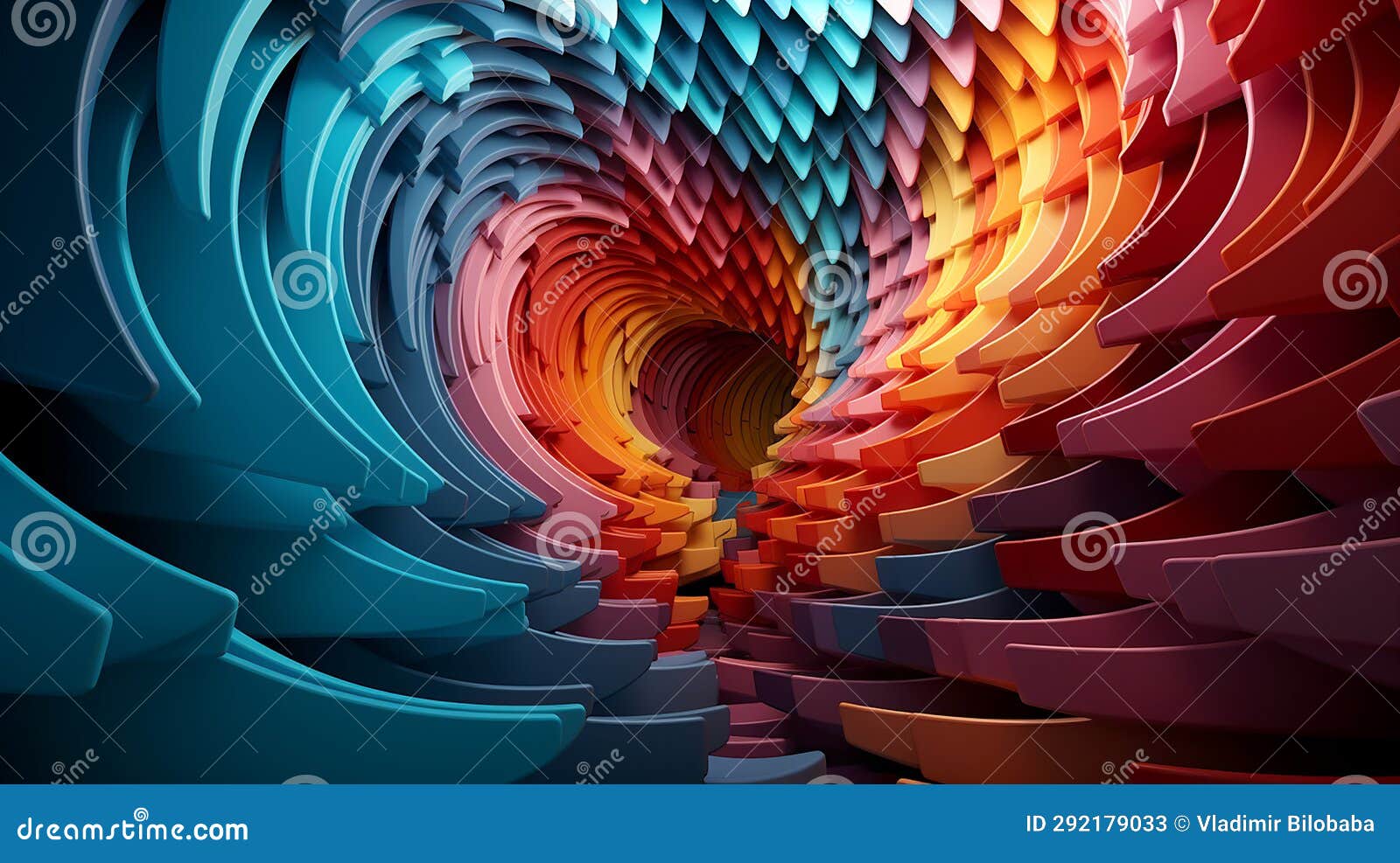 Experimental Abstract 3D Models Creating Optical Illusions, Bright ...
